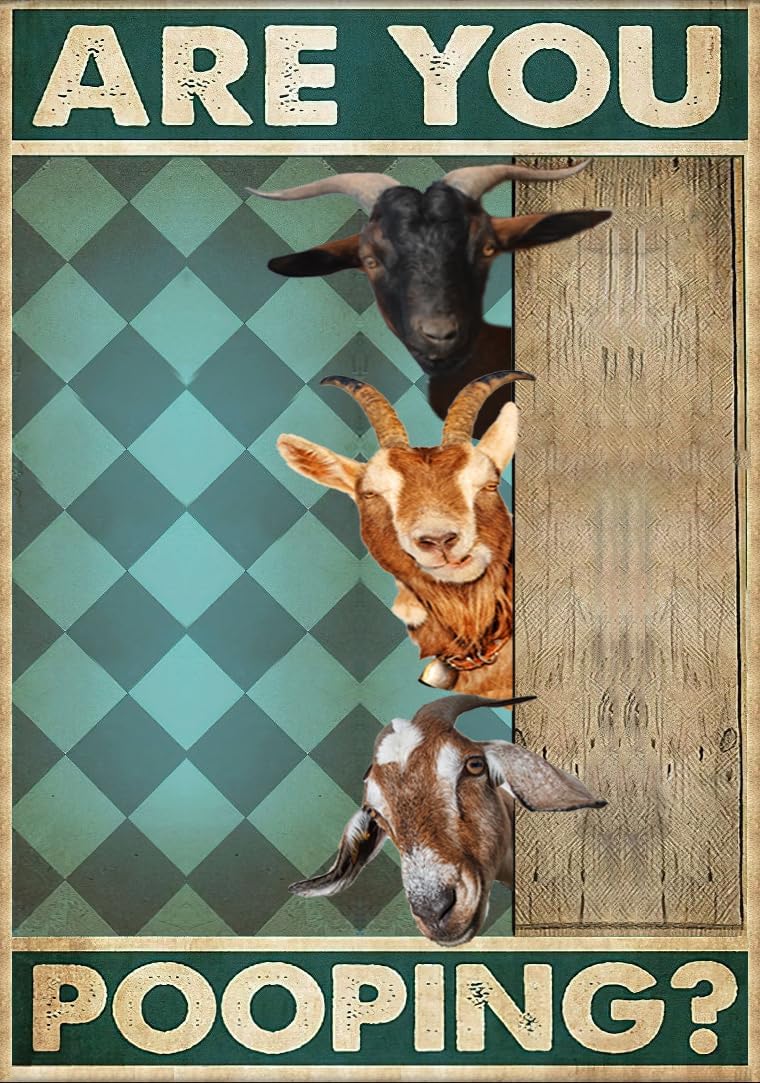 Amazon.com: Luoboken Funny Metal Tin Signs Funny Goat Signs, are You ...