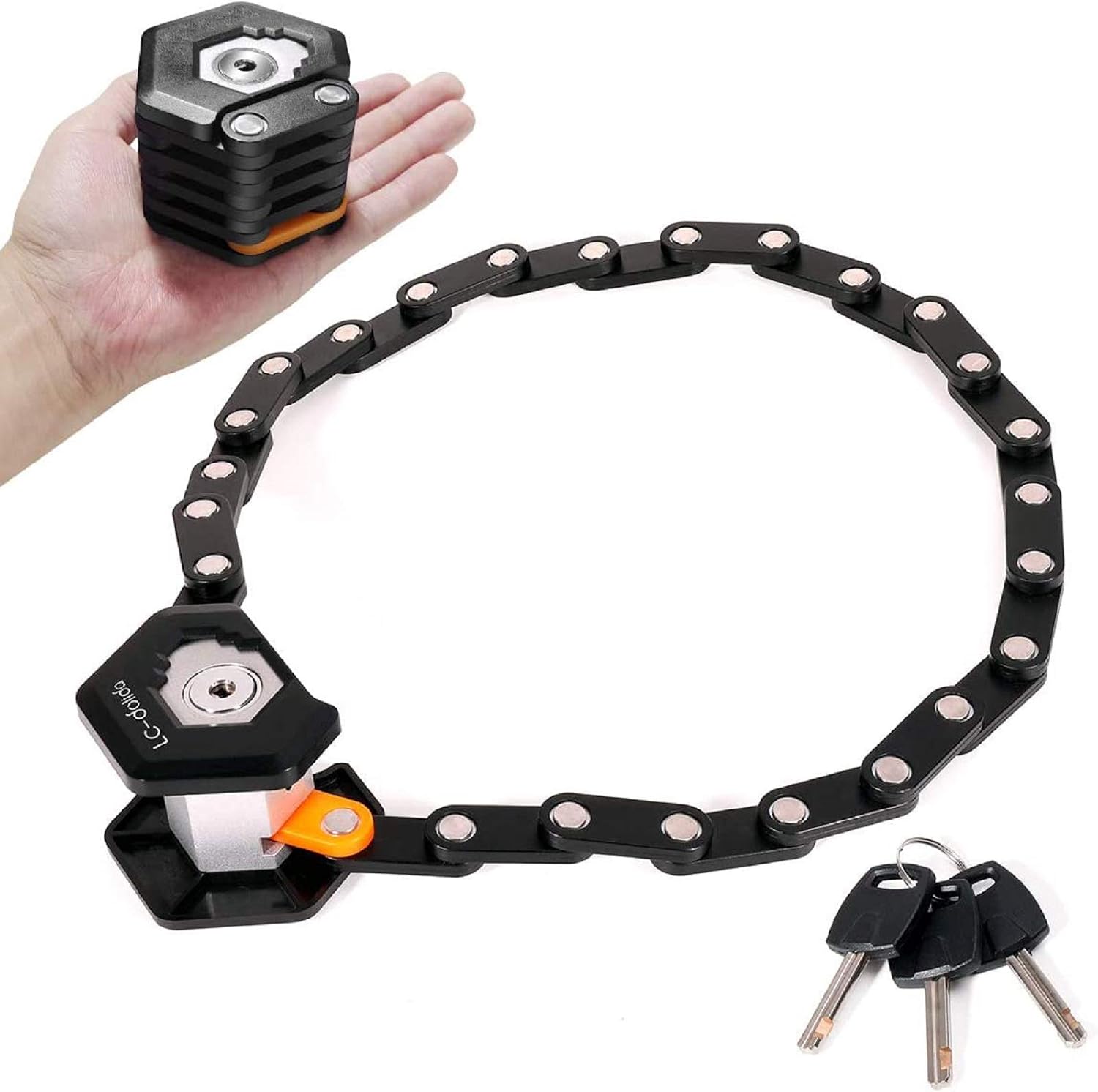 Amazon.com: Folding Bike Lock, Bike Chain Lock, Heavy Duty Alloy Steel ...