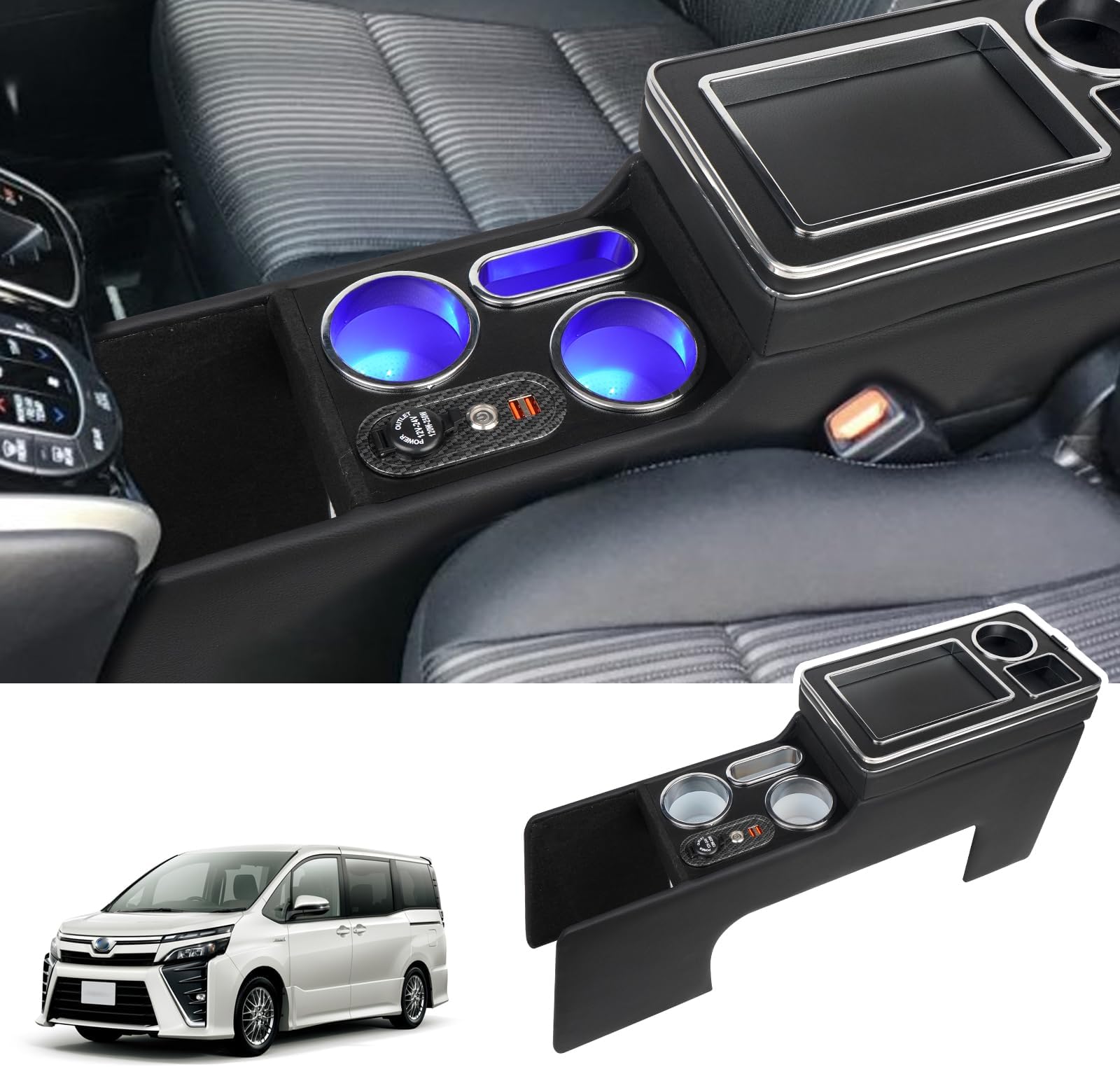 Amazon | YESHMA 【グレードアップ】コンソールボックス 車 VOXY NOAH 80系 ハイブリッド 専用 アームレスト ...