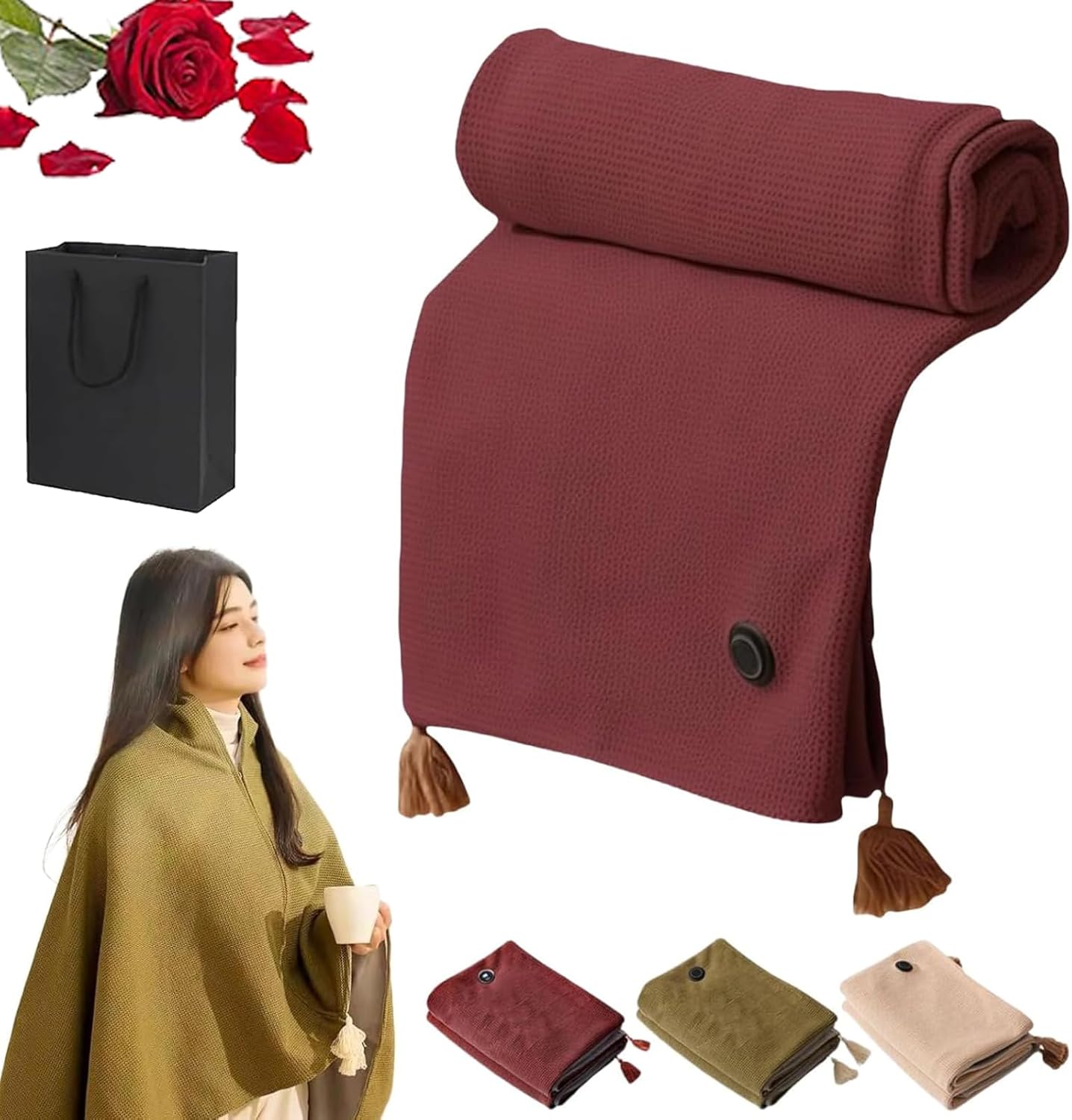 Amazon.com: Heated Shawl Wraps for Women, Portable Heated Shawl ...