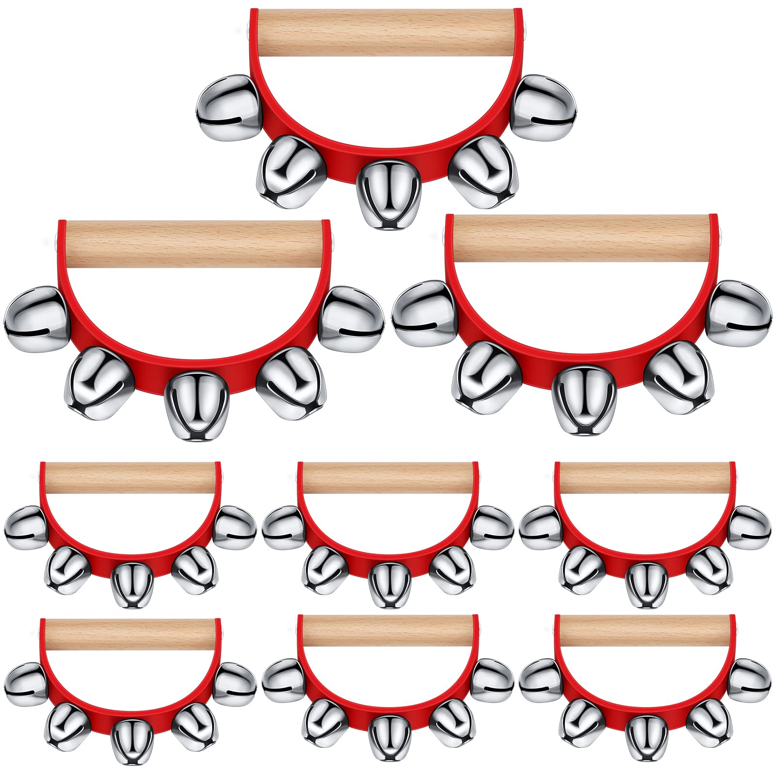 Amazon.com: 9 Pcs Christmas Sleigh Bells Handheld Jingle Bells with ...