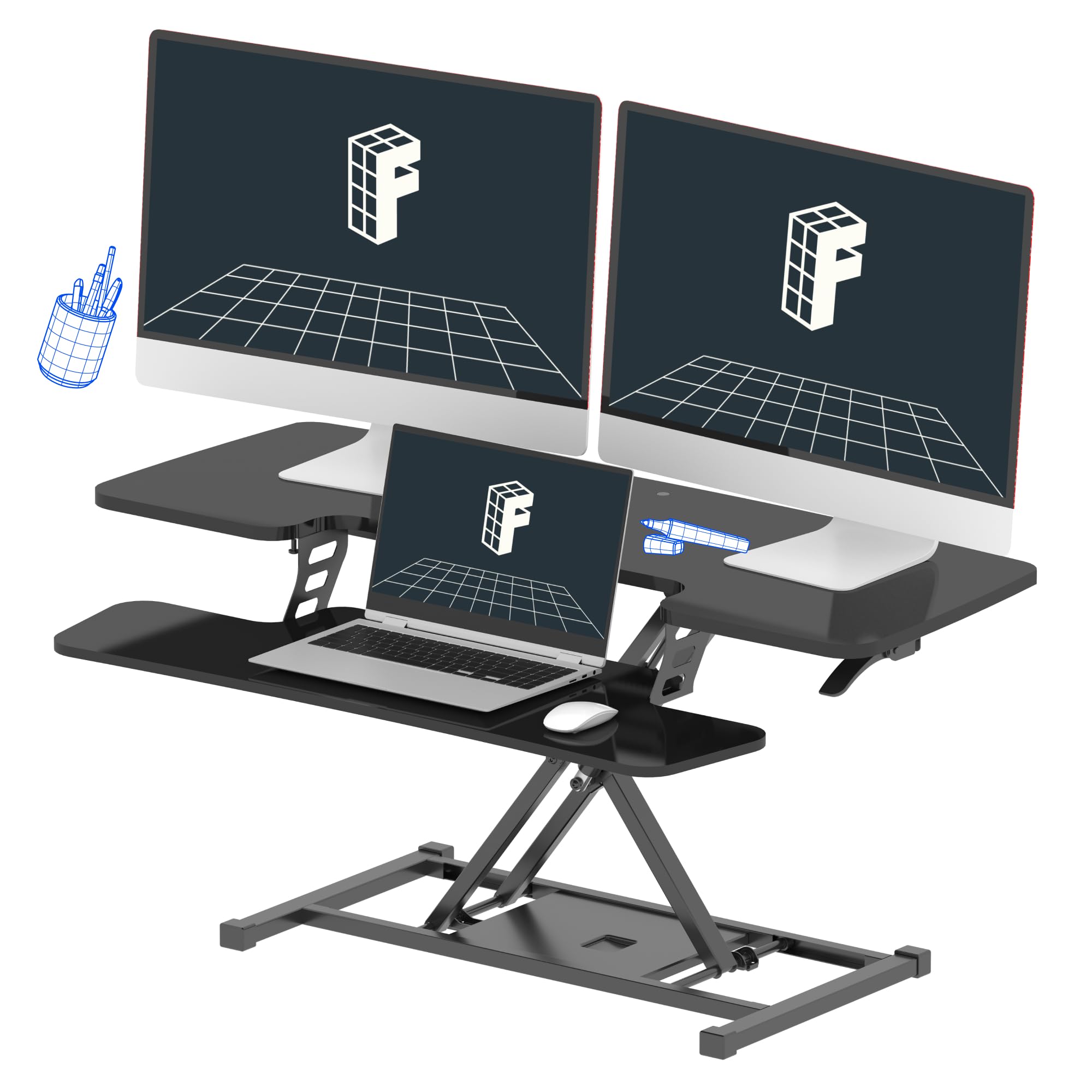 Snapklik.com : FLEXISPOT 40" Wide Standing Desk Converter Sit To Stand ...
