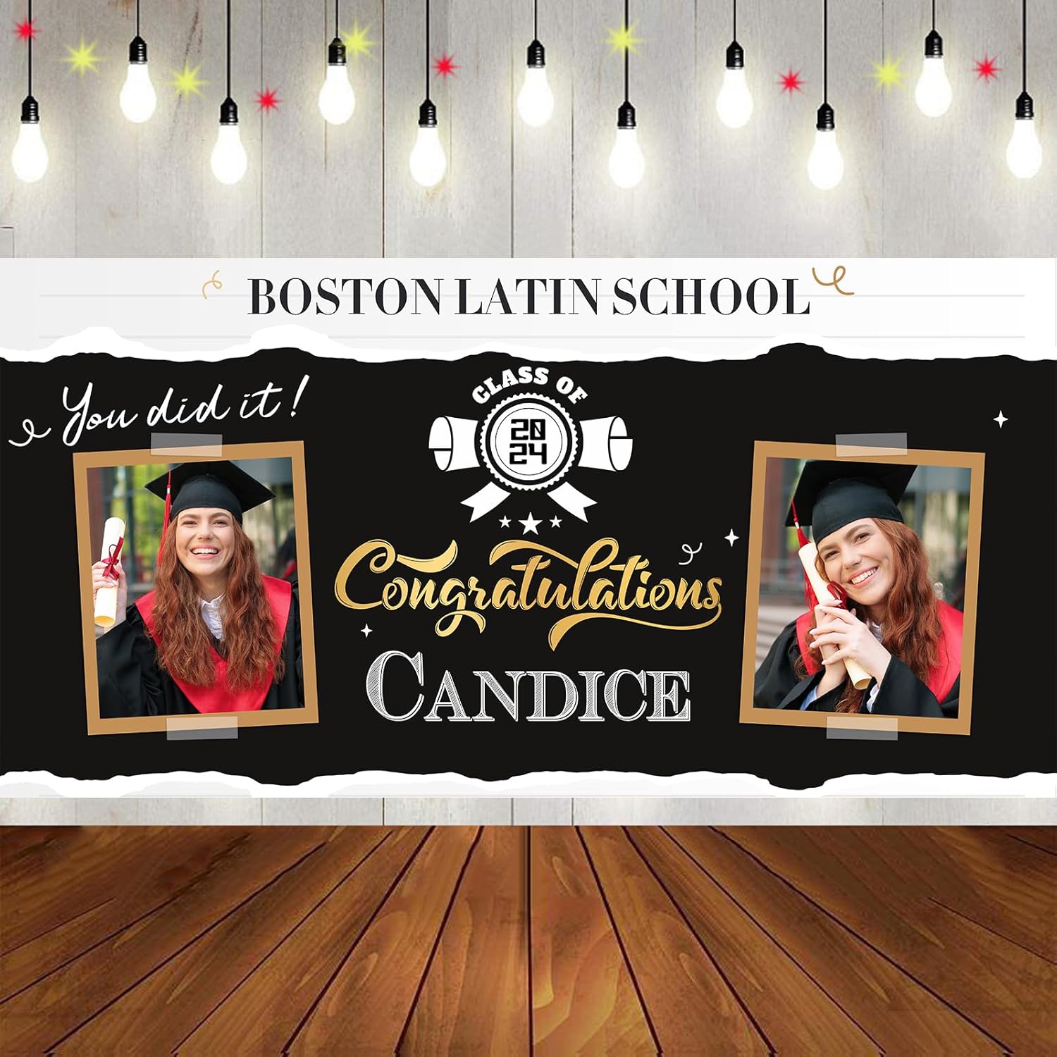 Amazon.com: Custom Graduation Banner Class of 2024 Personalized ...