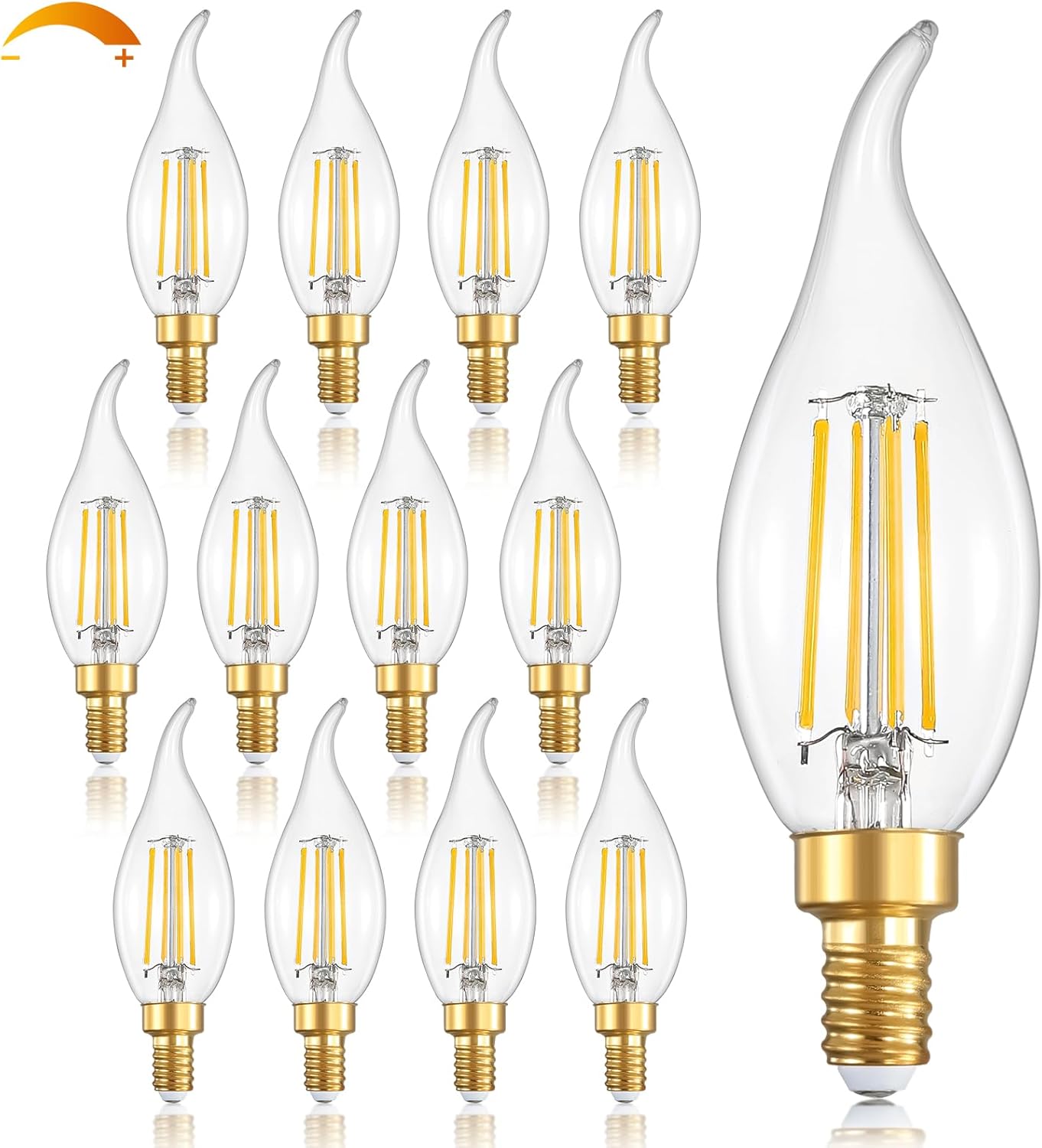 weddeg E12 LED Candelabra Bulbs 40 Watt Equivalent, Dimmable 2700K Warm ...