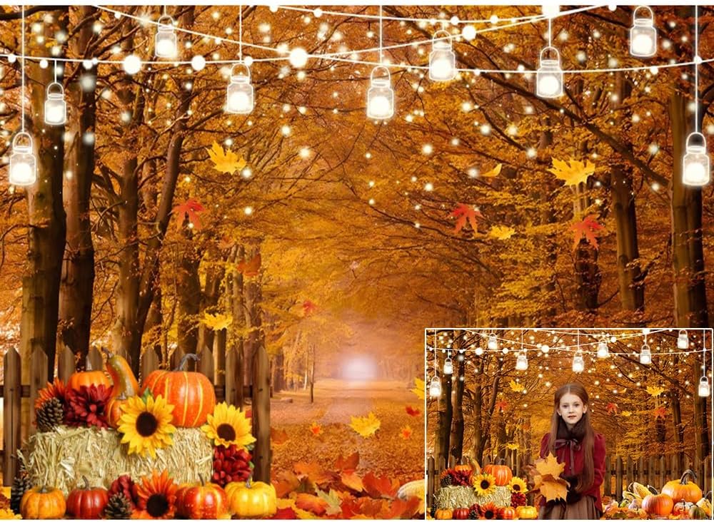 Amazon.com : Fall Thanksgiving Backdrop for Photography 10x8ft Autumn ...