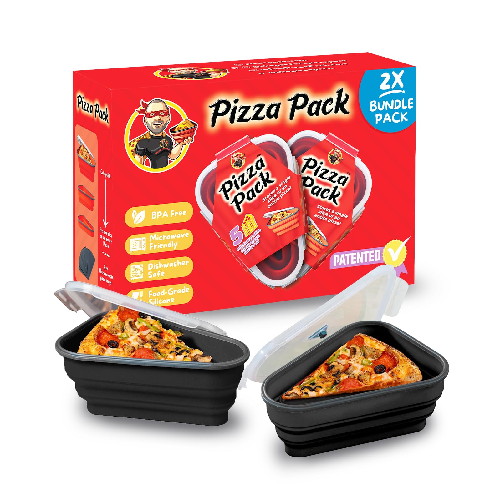 Amazon.com: PIZZA PACK The Perfect Reusable Pizza Storage Container ...