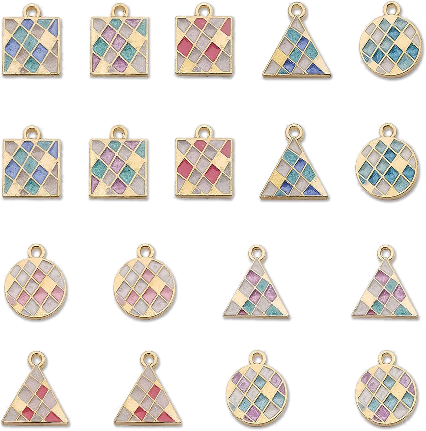 Amazon.com: Geometry Charms,18 Pcs DIY Rectangular Mulicolor Pendants ...