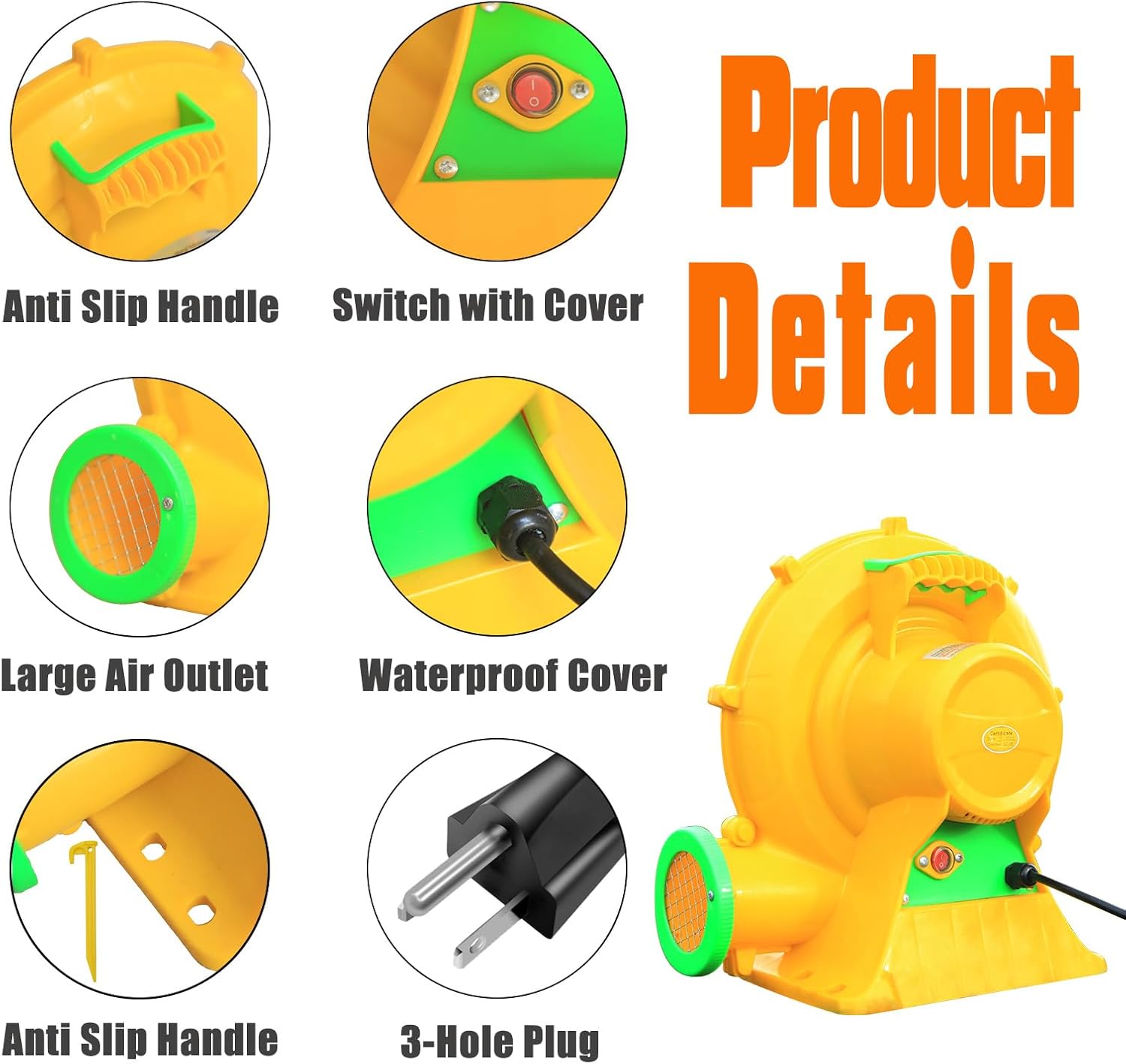Bounce House Blower, Pump Fan Commercial Inflatable Bouncer Blower, Air ...