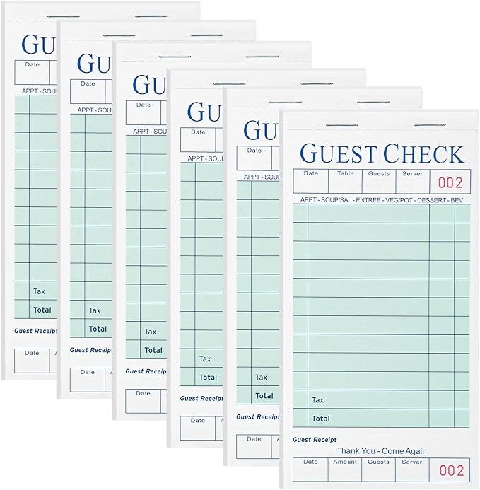 Amazon.com: XKDOUS 6 Pack Server Books, Server Note Pads, Guest Check ...