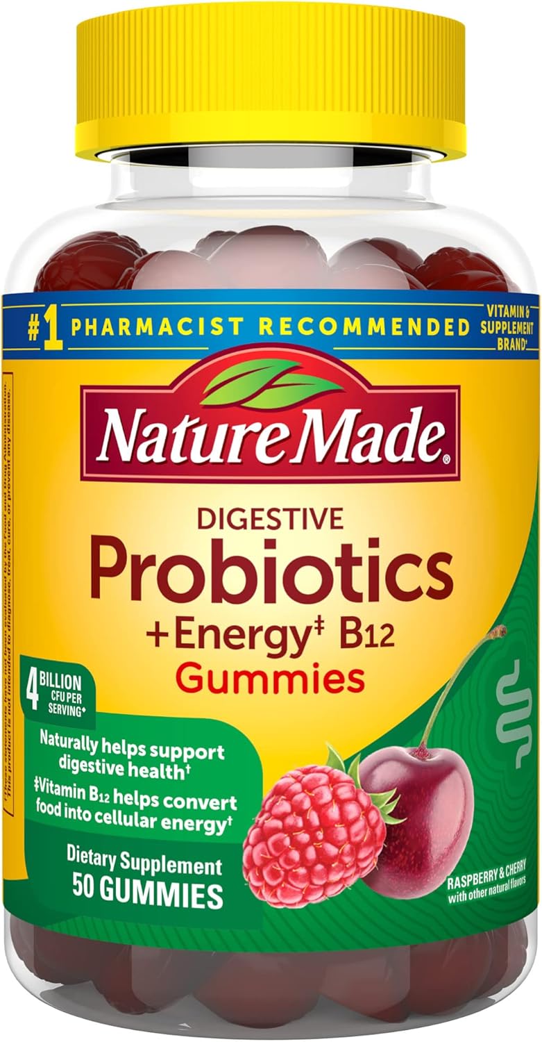 Amazon.com: Nature Made Digestive Probiotics and Energy B12 Gummies ...
