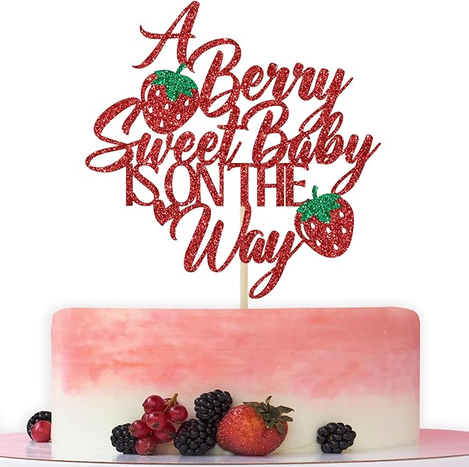 Amazon.com: A Berry Sweet Baby is on the Way Cake Topper, Sweet One ...