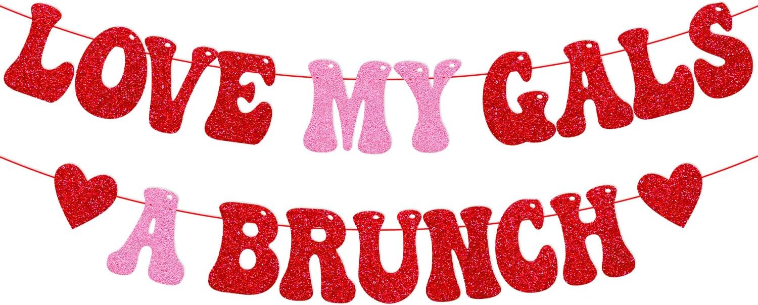 Amazon.com: Levvcirki Galentines Day Decorations Love My Gals A Brunch ...