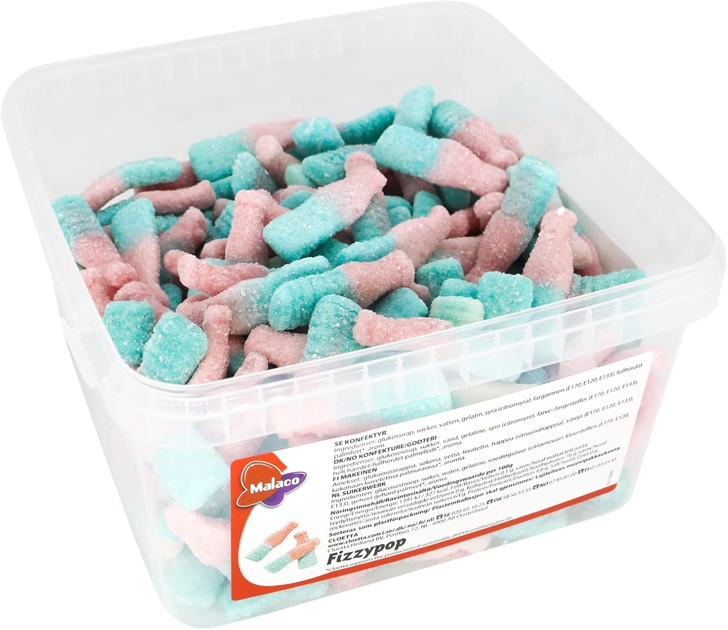 Cloetta Malaco Fizzypop - storpack: 1,55 kilo - Skumgodis - Svenskt ...