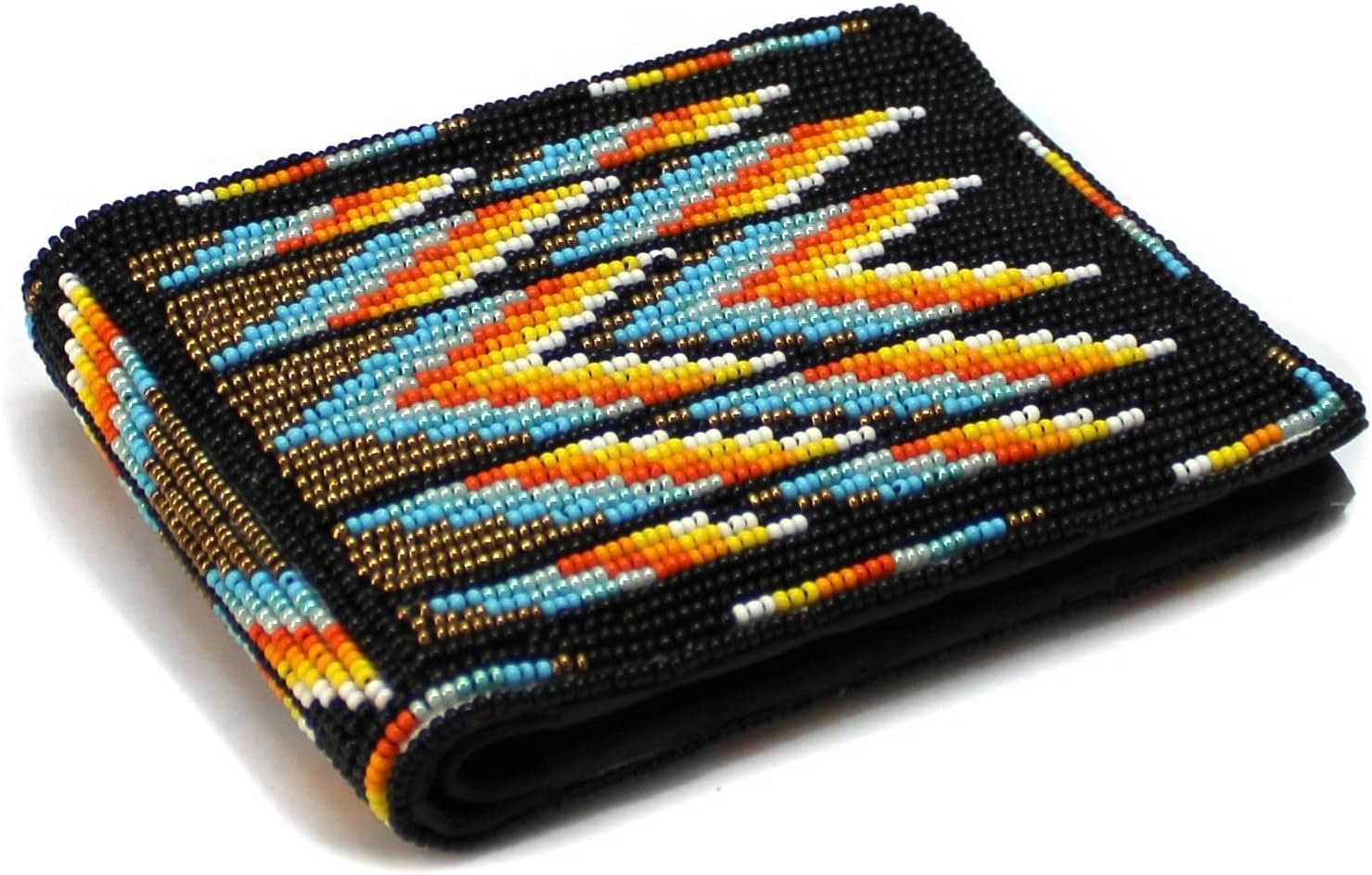 Amazon.com: buybeaded Handmade beaded Leather Wallet seed bead Inspired ...
