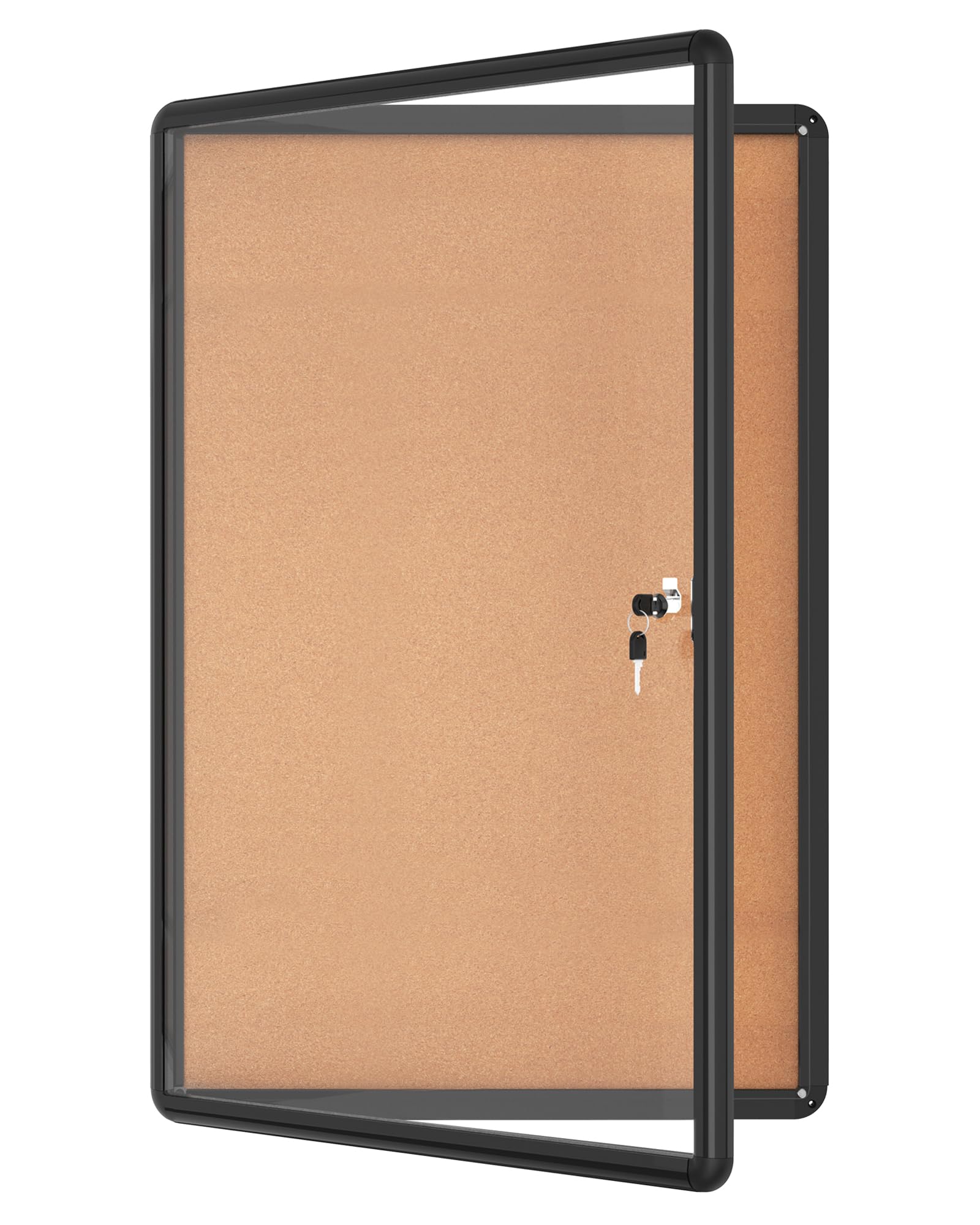 Snapklik.com : 36"x24" Enclosed Bulletin Board, Lockable Weather-Resistant Aluminum Cork ...