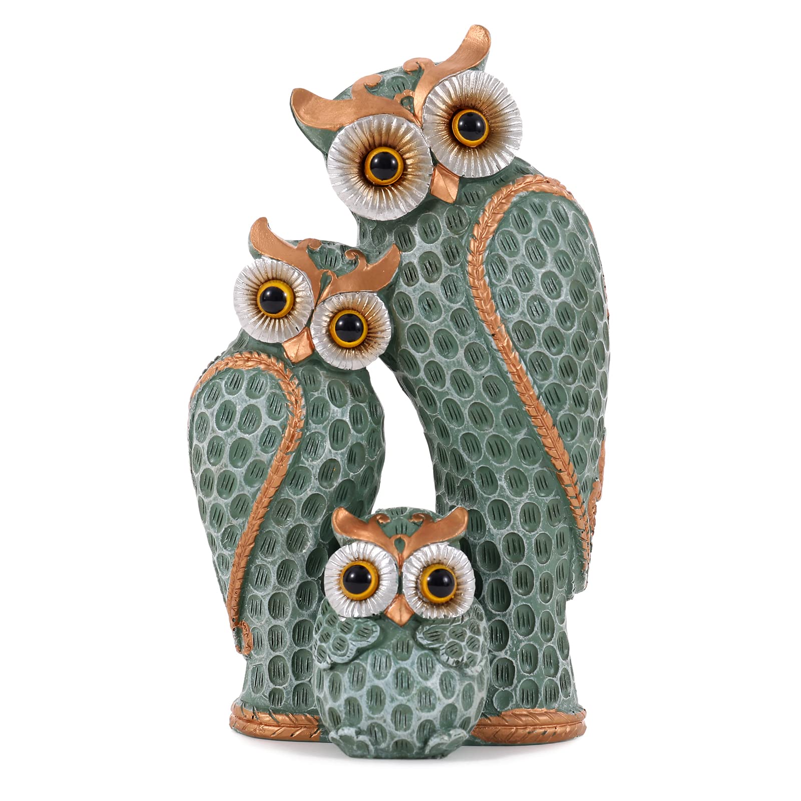 Amazon.com: FriyGardcn Cute Family of Three owl Figurines Owl Statues ...
