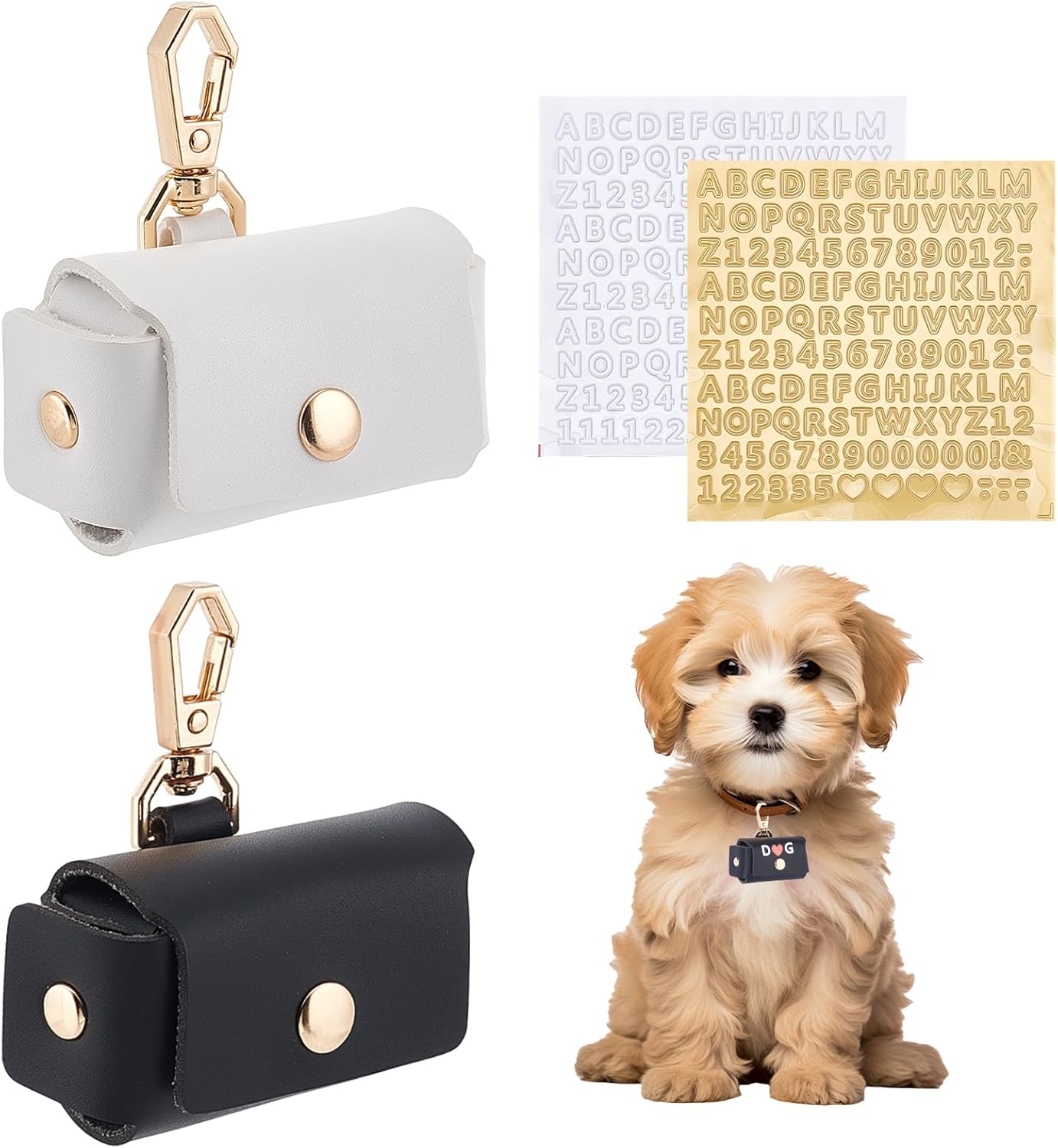 Amazon.com: AMIJOUX 2 PCS Wedding Ring Bearer Pouch for Dog Collar, PU ...