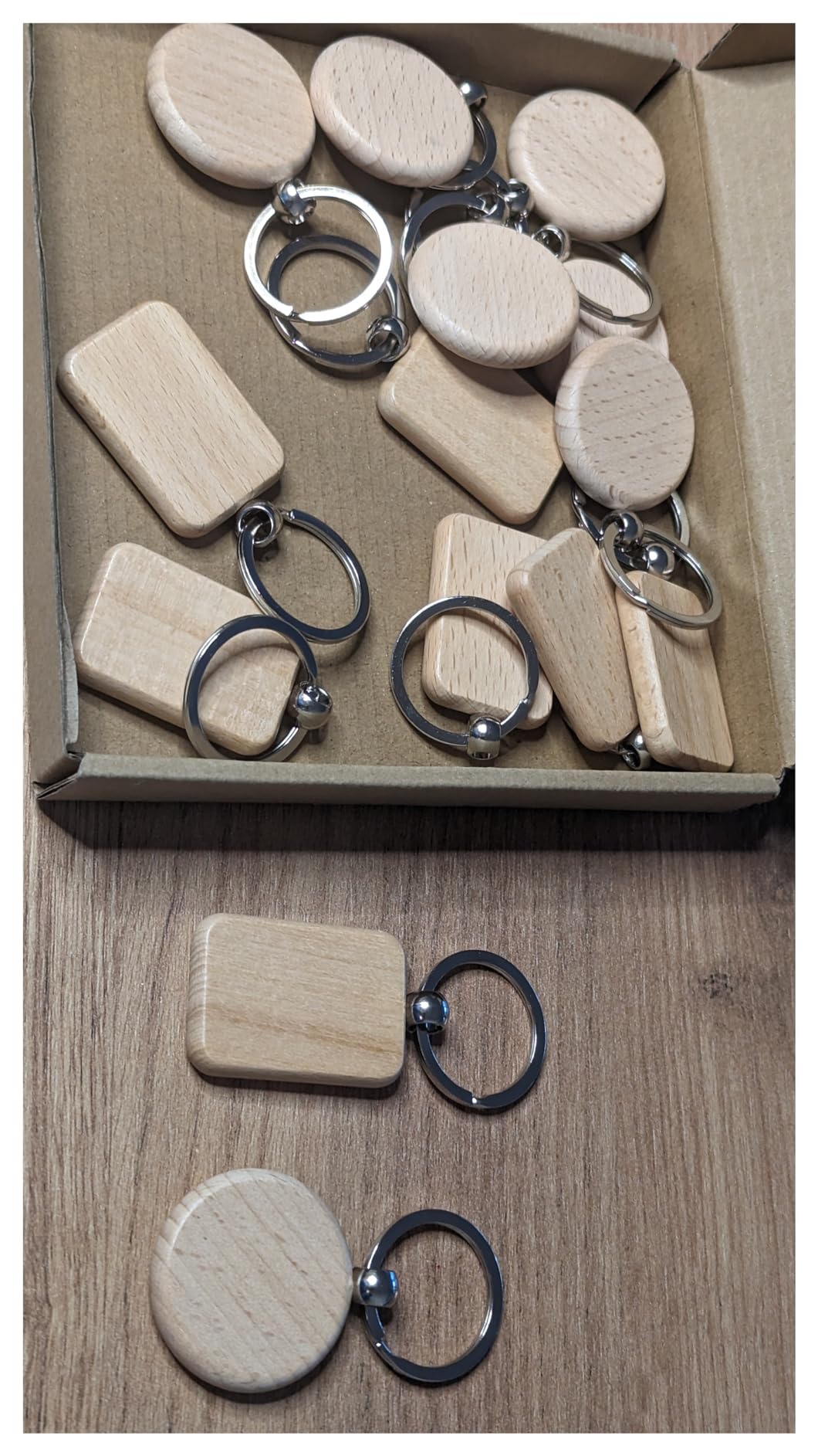 Yimomoyi Holz Schlüsselanhänger, 16 Stück DIY Schlüsselanhänger Holz ...