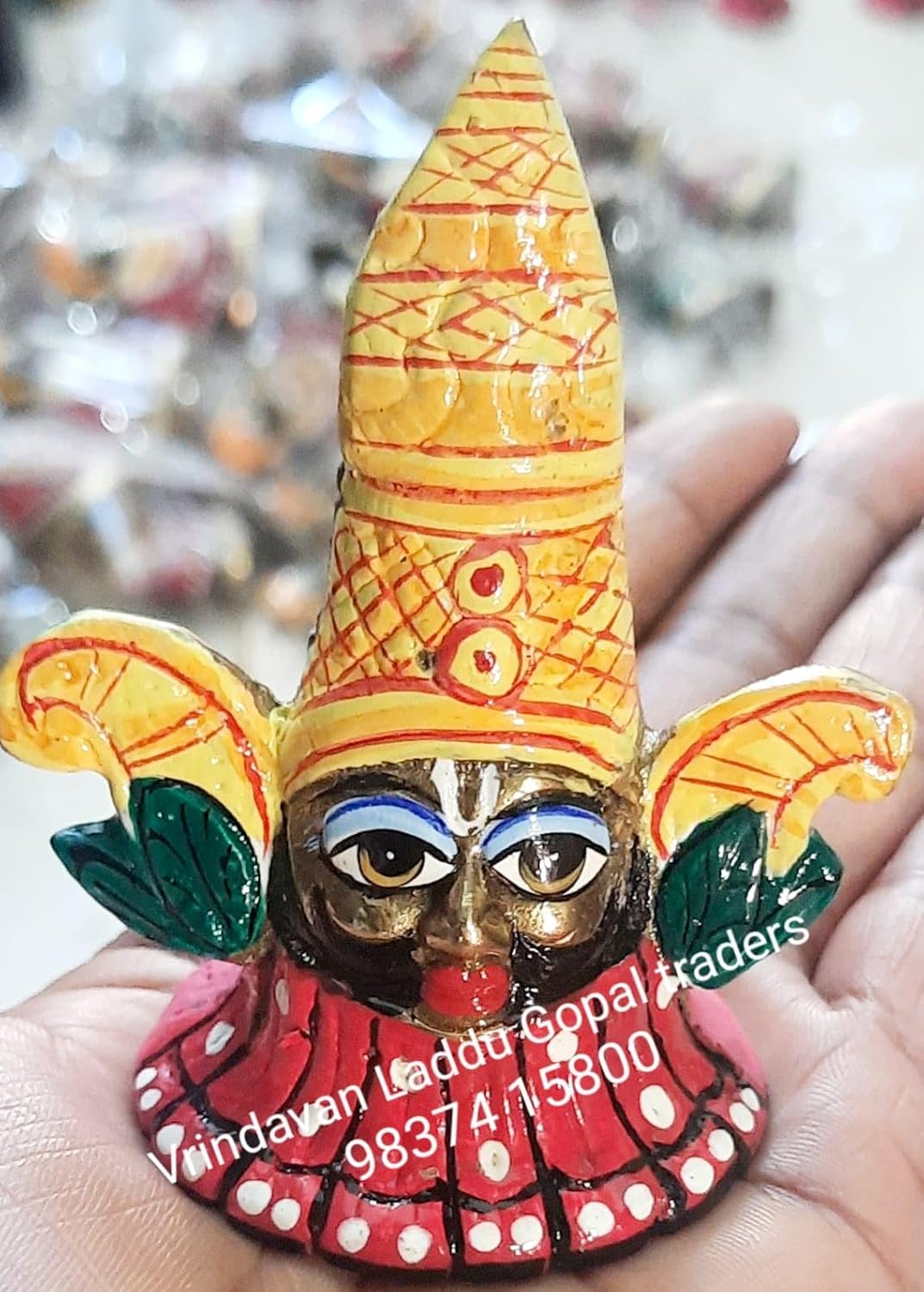 Buy Vrindavan Laddu Gopal Traders Shree Khatu Shyam Ji face Brass Idol ...