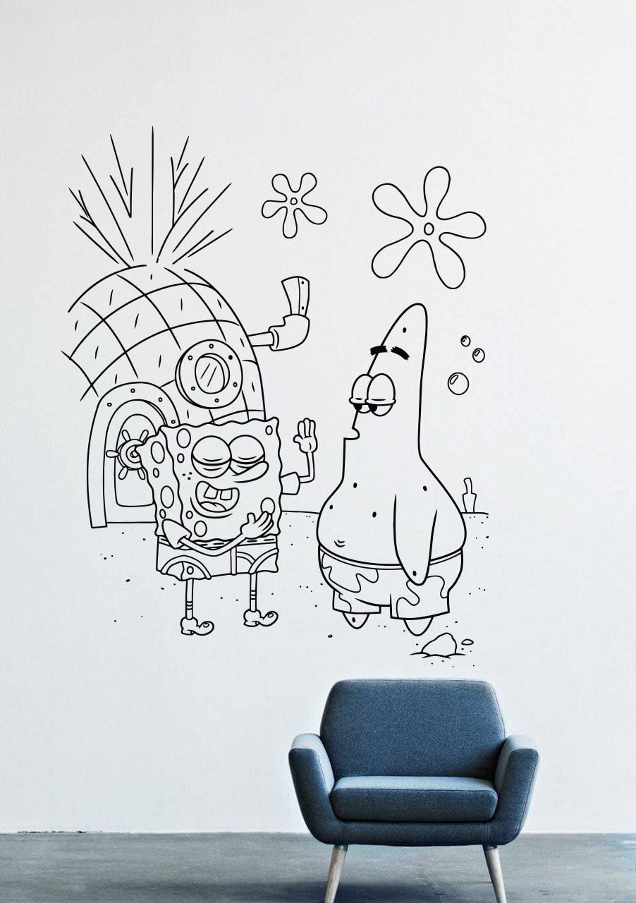 Amazon.com: SpongeBob SquarePants Animation Cartoon Wall Decals Decor ...