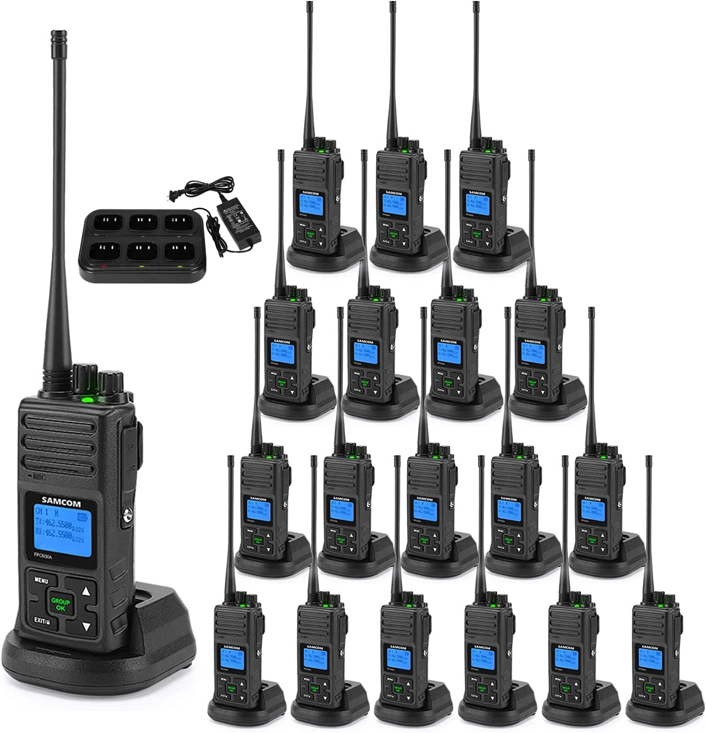 Amazon.com: 19 Packs Two Way Radio Rechargeable with Multi Charger ...
