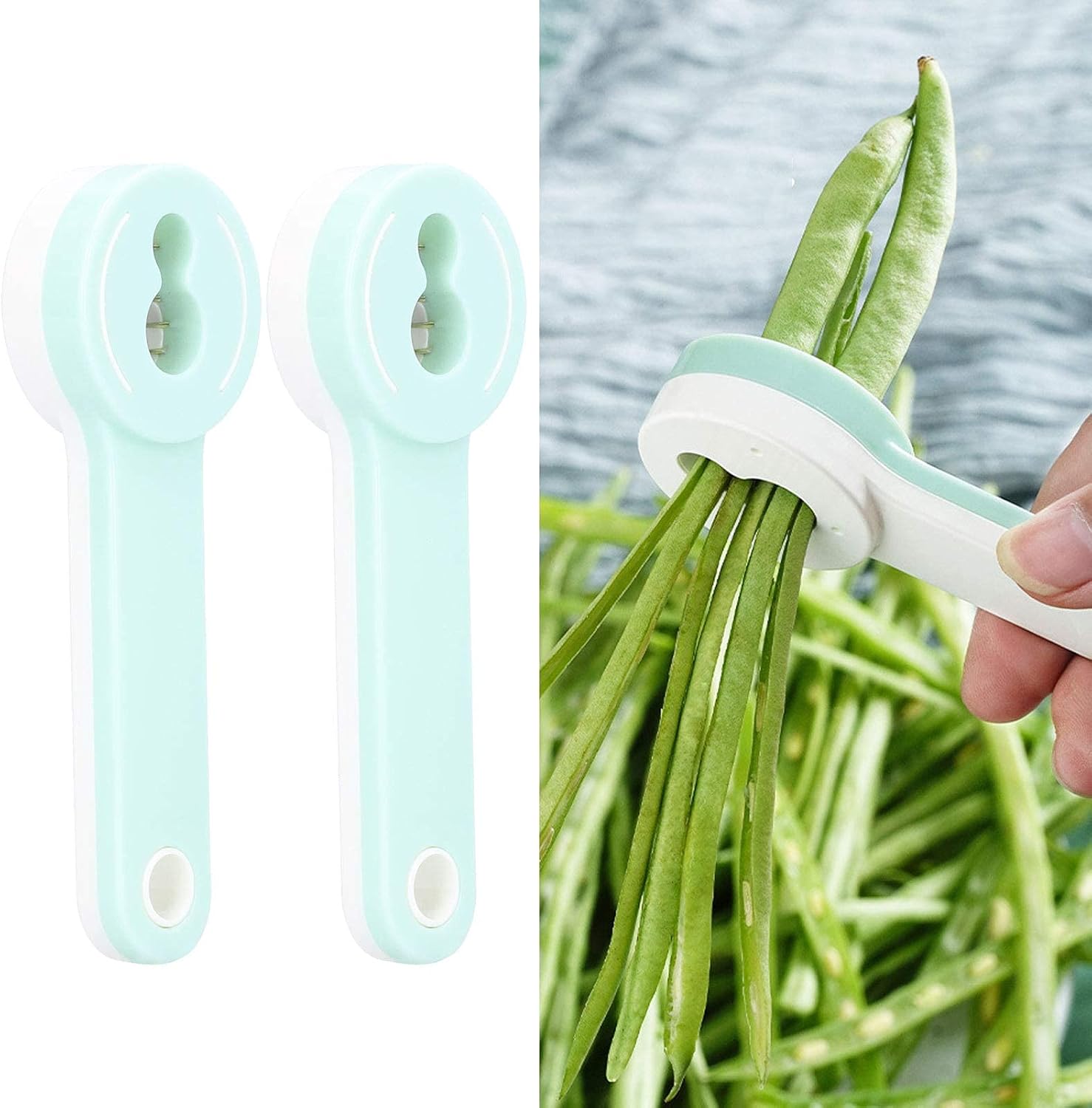 Amazon.com: 2PCS Multifunction Bean Slicer, Stainless Steel Bean Cutter ...