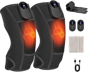 Masajeador de Rodilla Calentadoras 2 Piezas, 5 Modos Masaje, 7 ...