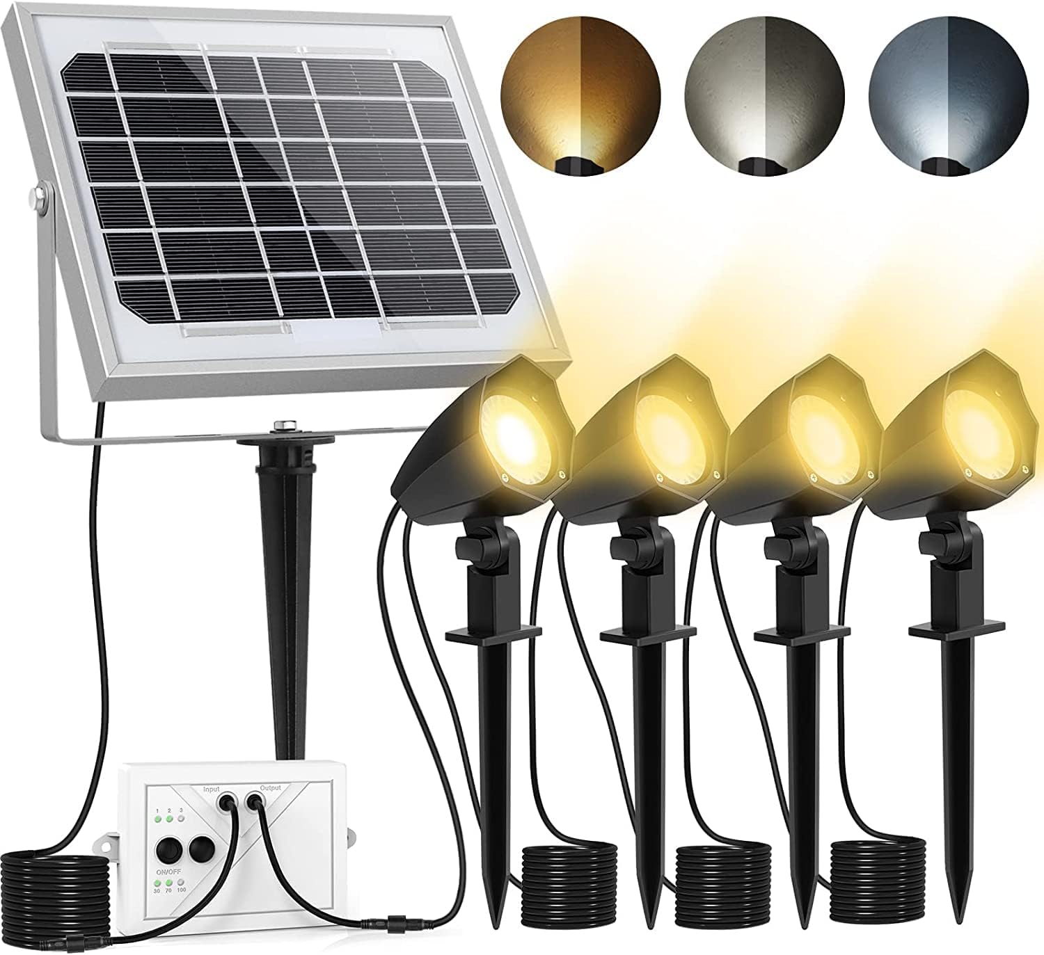 Solar Garden Lights Dual Head Solar Spotlights Aluminum Garden LED ...