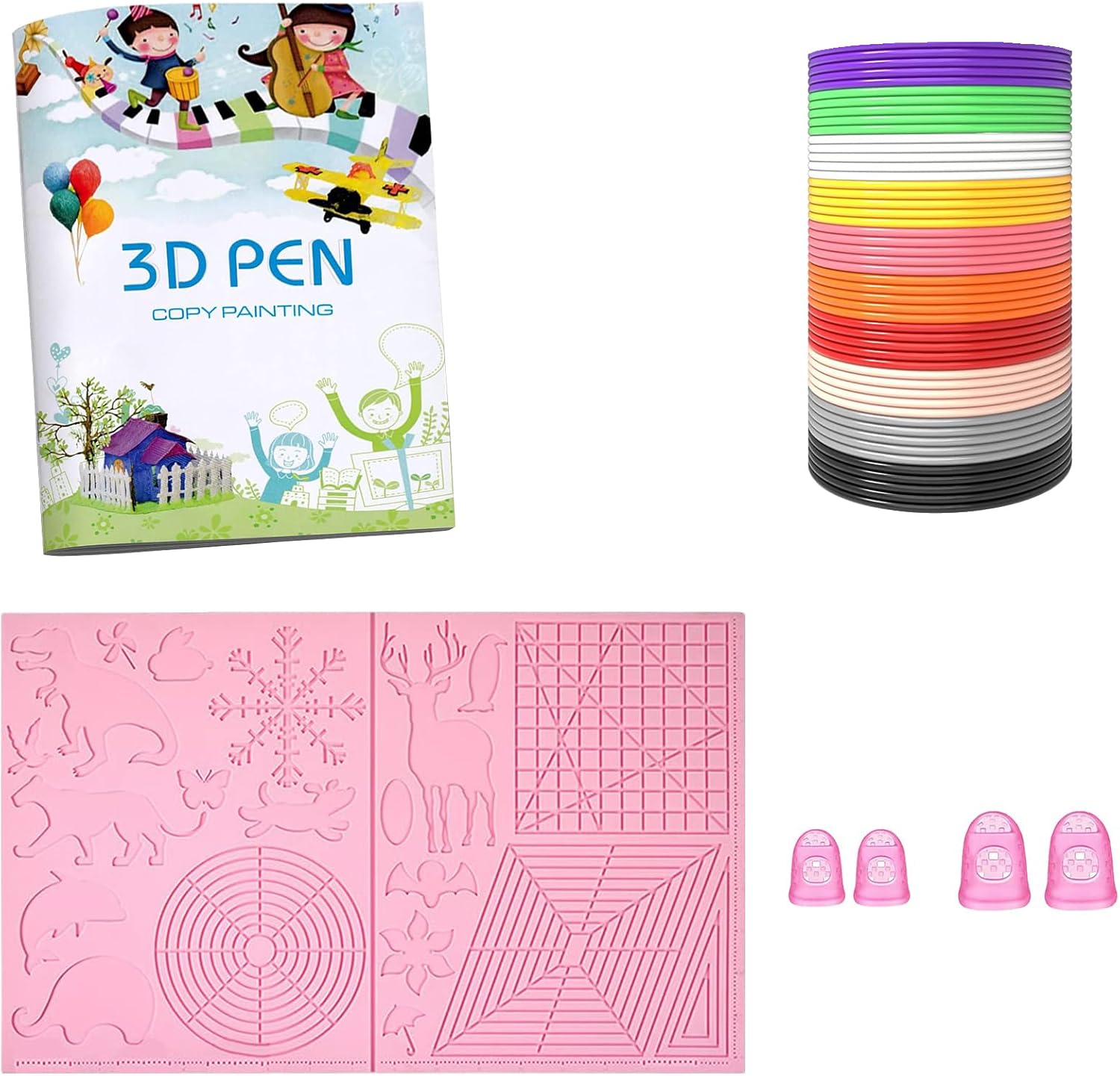 AMTAM 3D Pen Mat|3D Printing Pen PLA Silk|Silicone Pad Template|3D Pen ...