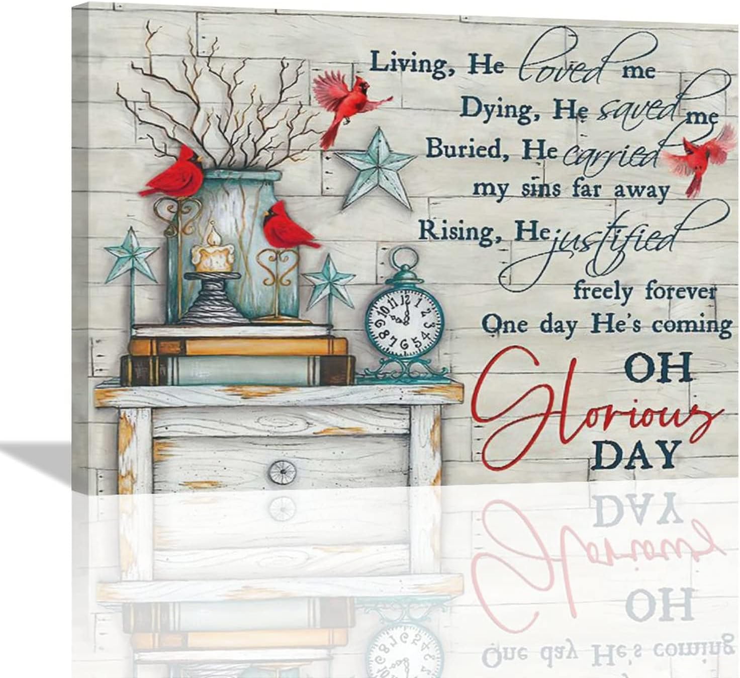 Amazon.com: Peakfun Christian Cardinal Wall Art Religious Scriptures ...