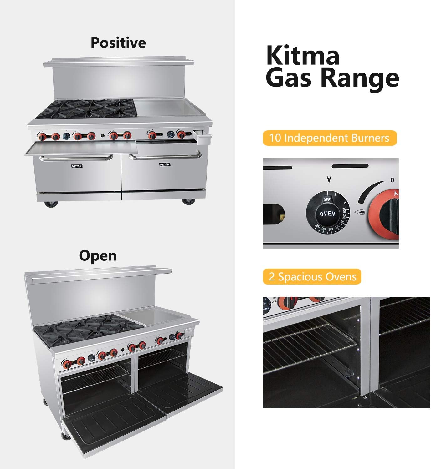 KITMA Gamas de gas comercialescocinas de gas independientes con 6 ...