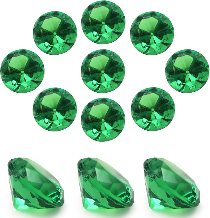 Amazon.com: XHKDSYMC 100 pcs Acrylic Diamond Gems, Green Acrylic ...