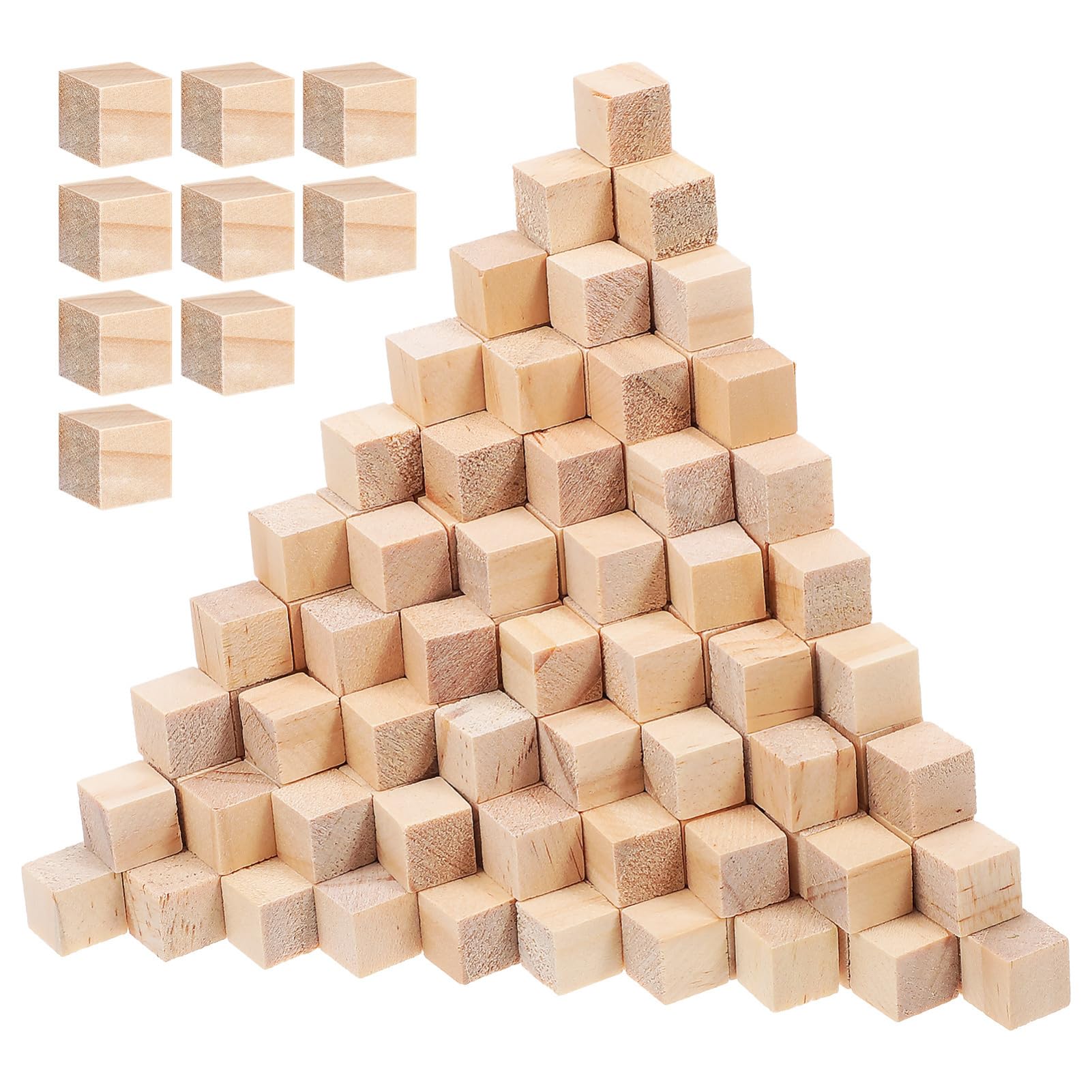 Amazon.com: VILLCASE 500pcs Unfinished Wooden Cubes, 0.4'' Small ...