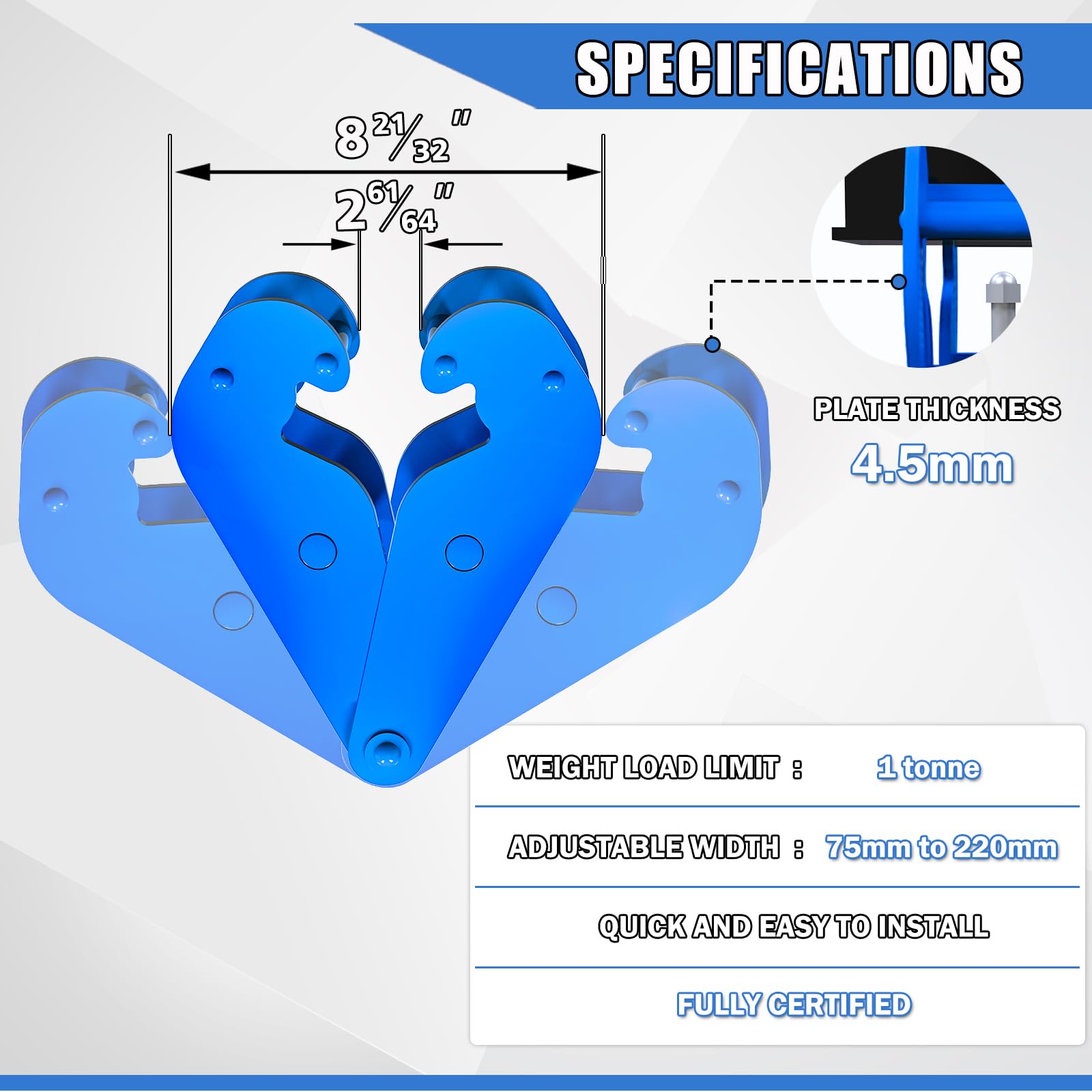 Snapklik.com : Beam Clamp 2200lbs 1 Ton Load Capacity I Beam Clamp ...