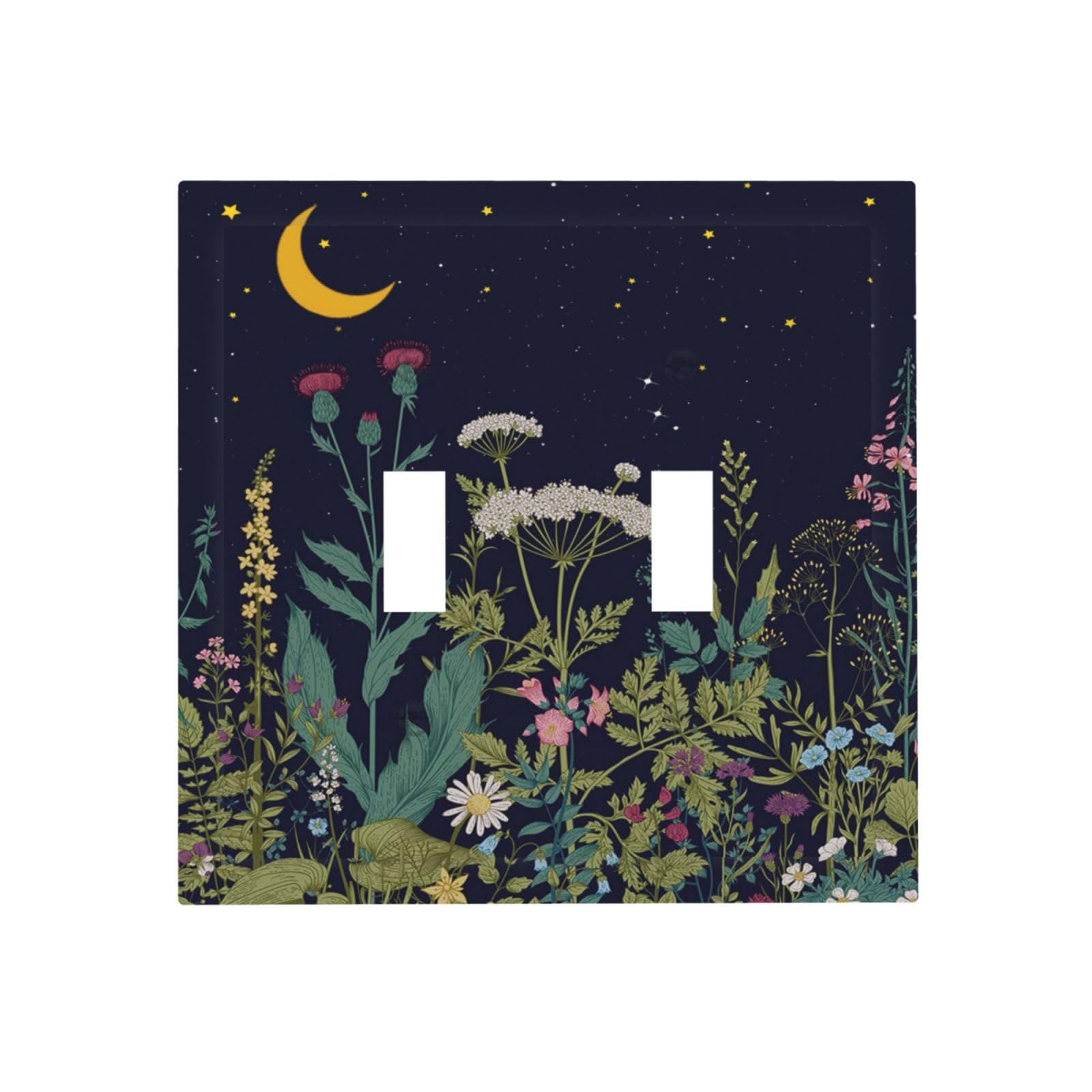 Boho Wild Flowers Herbs Floral Double Toggle Light Switch Cover ...