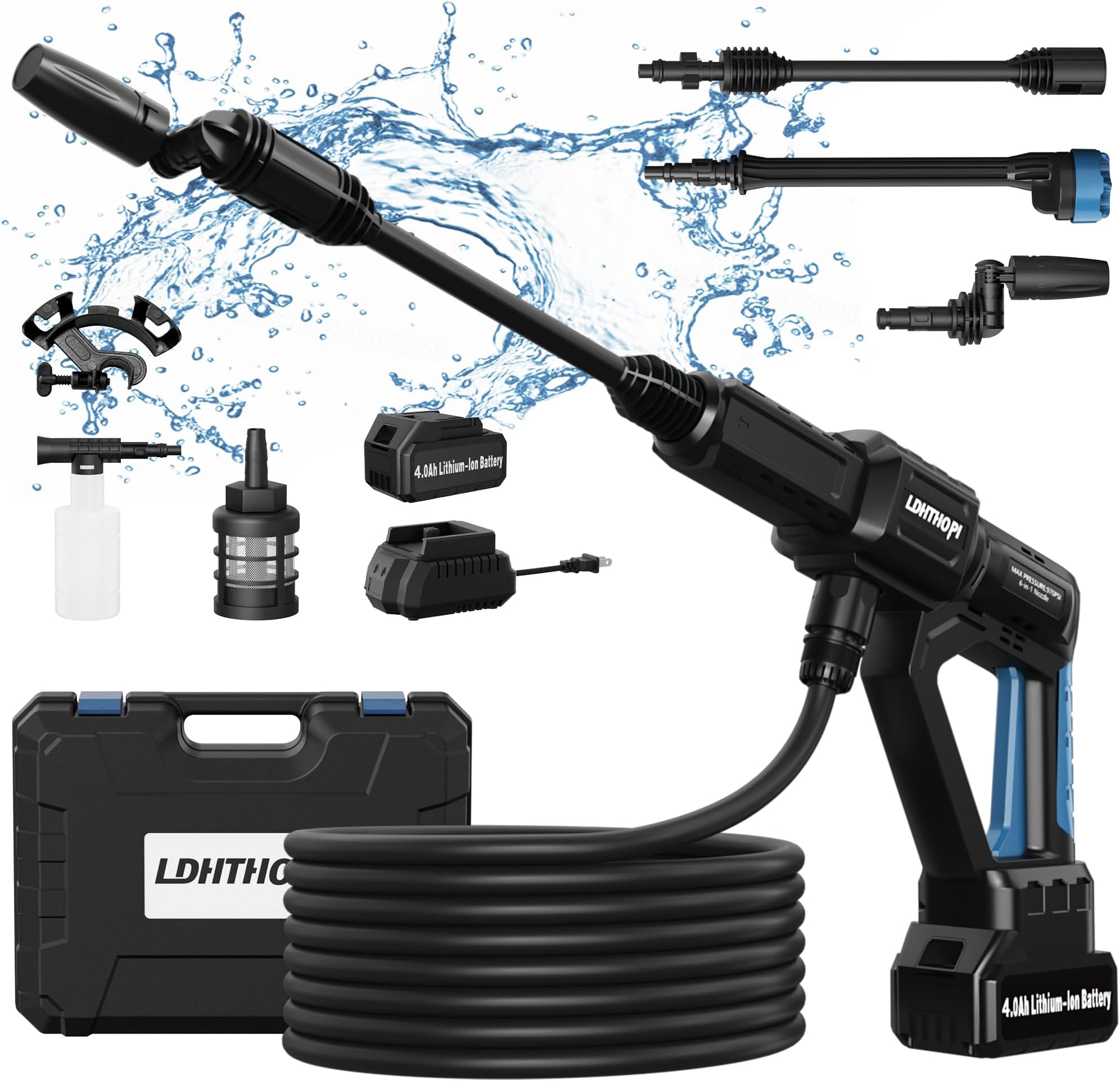 Amazon.com : LDHTHOPI Cordless Pressure Washer, 970PSI High Pressure ...