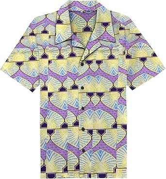 Amazon.com: Candow Look Traditional African Dashiki Shirt Batik Cotton ...