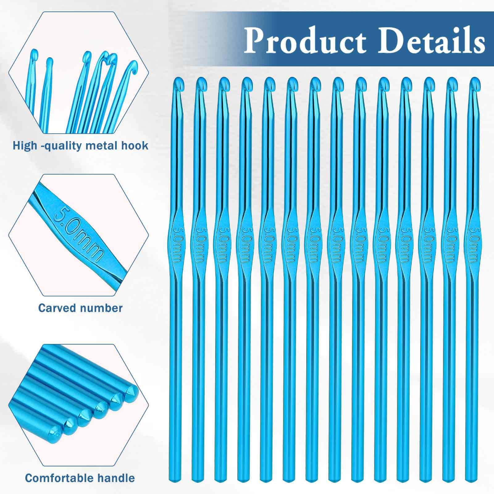 7mm Smooth Knitting Needles For DIY Yarn Crafts 7mm Aluminum Crochet ...