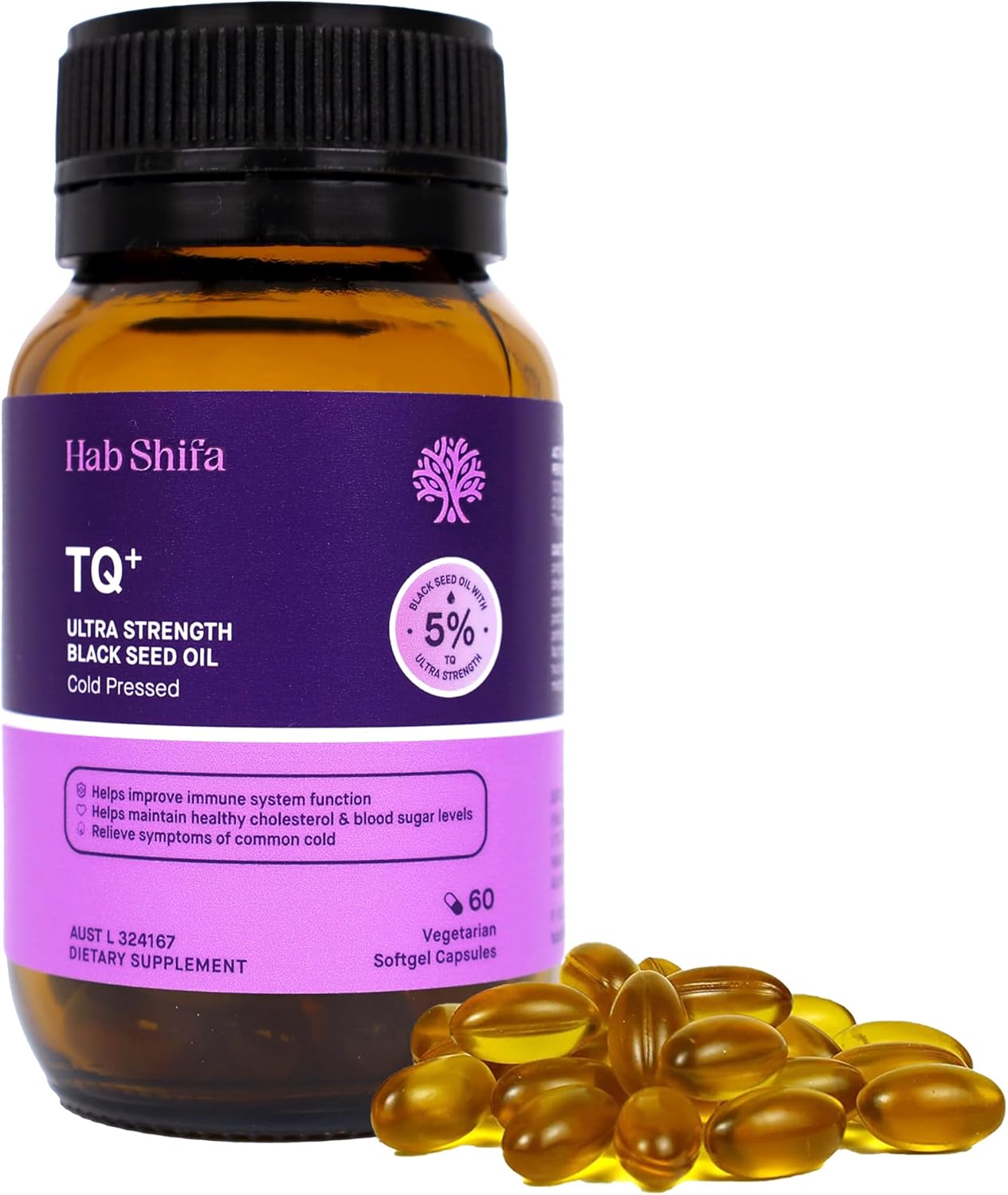 Hab Shifa Ultra Strength Premium Black Seed Oil 60 Capsules with 5% TQ ...