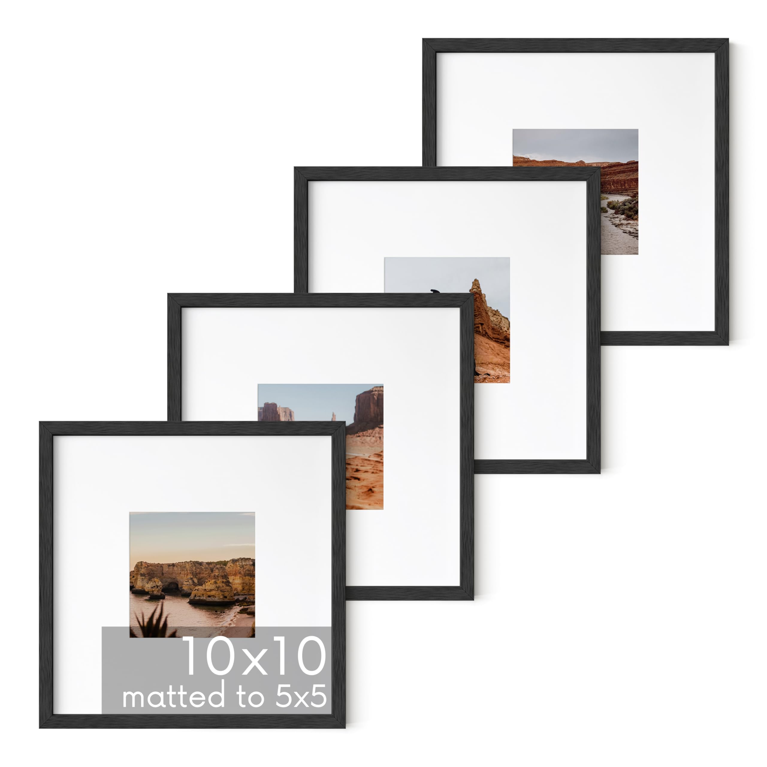 Amazon.com - HAUS AND HUES Solid Oak Wood 10”x10”Picture Frames Matted ...