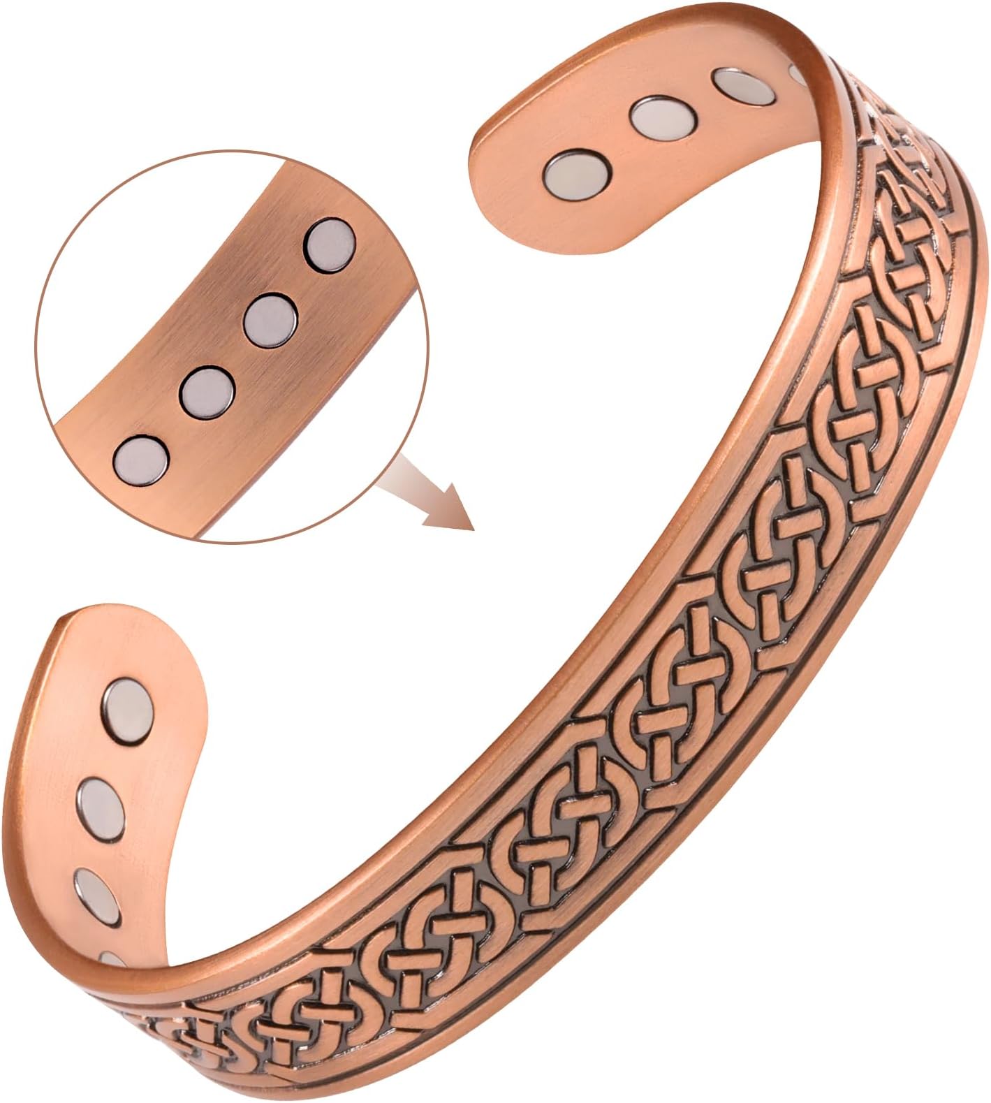 Amazon.com: MAGNETJEWELRYSTORE Copper Magnetic Bracelet, For Men and ...