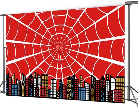 Amazon.com : 5x3FT Super City Theme Red Spider Web Photography Vinyl ...