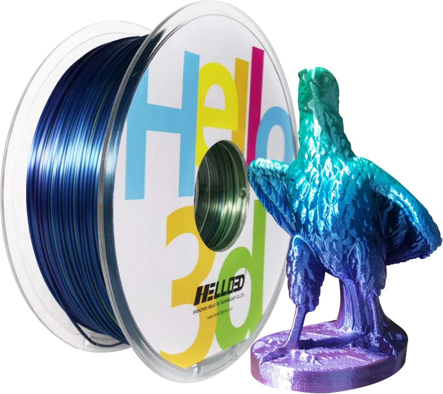 Amazon.com: HELLO3D 3D Filament Silky Rainbow, 3D Filament Silk Rainbow ...