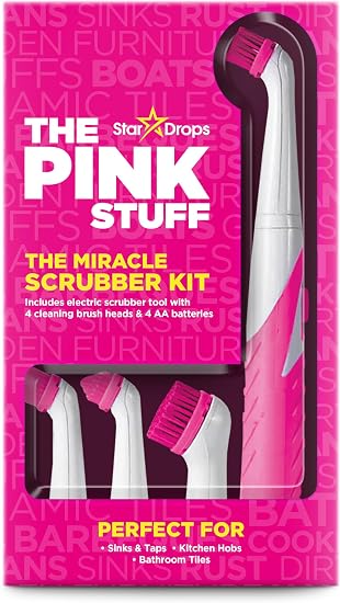 The Pink Stuff Sonic Scrubber Kit for Miracle Cleaning Paste - Electric ...