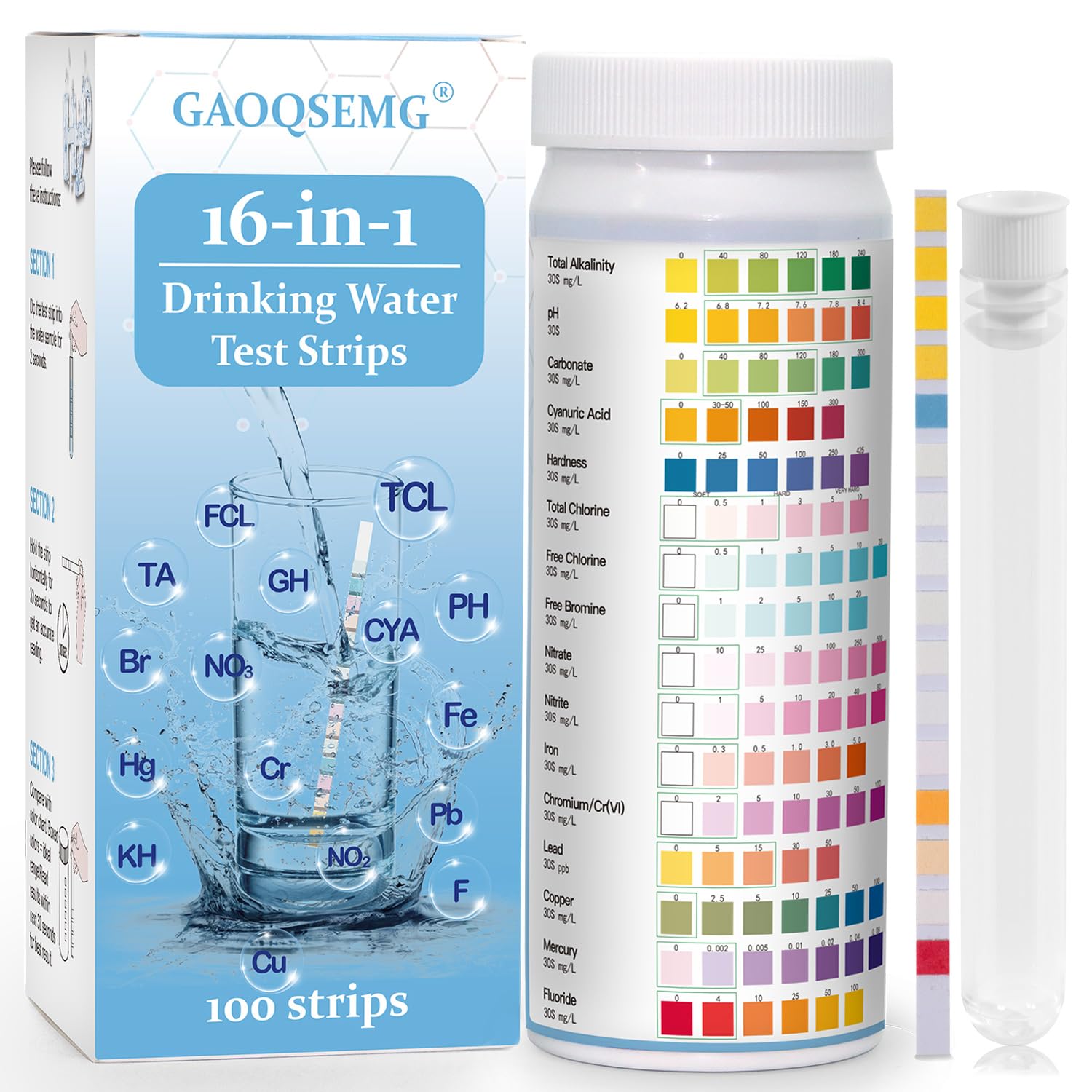 GAOQSEMG 16 in 1 Water Test Kits for Drinking Water,Water Testing ...