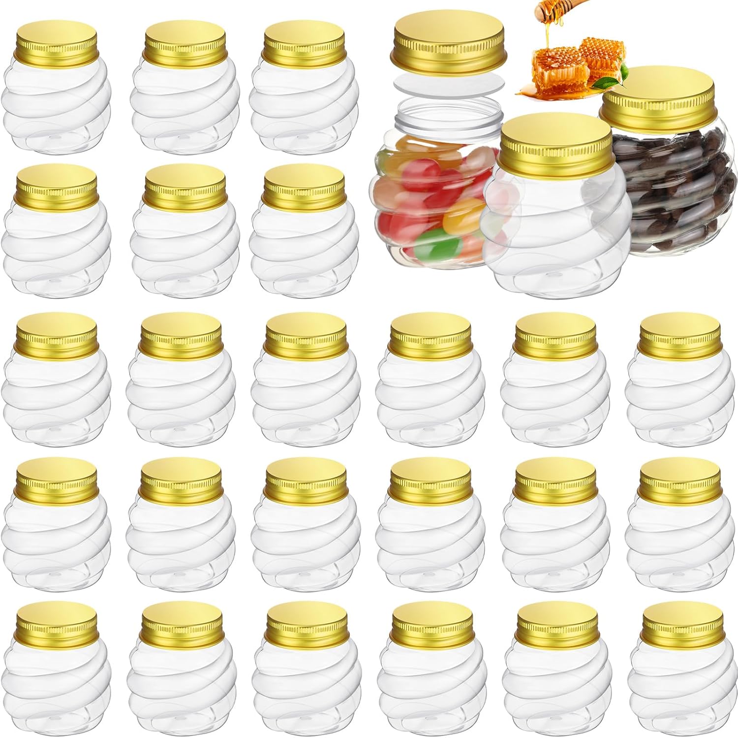 Amazon.com: Suclain 25 Pcs 4 oz Mini Honey Jars Party Favors in Bulk ...