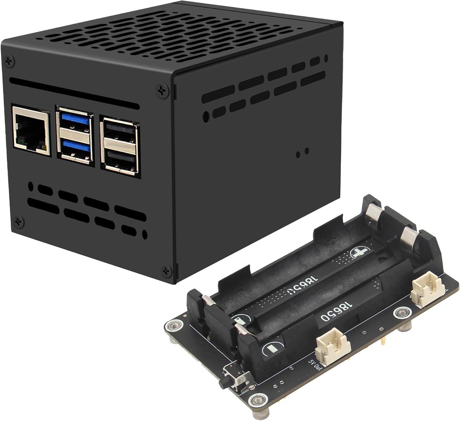 Amazon.com: Geekworm X1200 5V UPS HAT Shield+X1200-C1 Metal Case for Raspberry Pi 5|Max 5.1V 5A ...