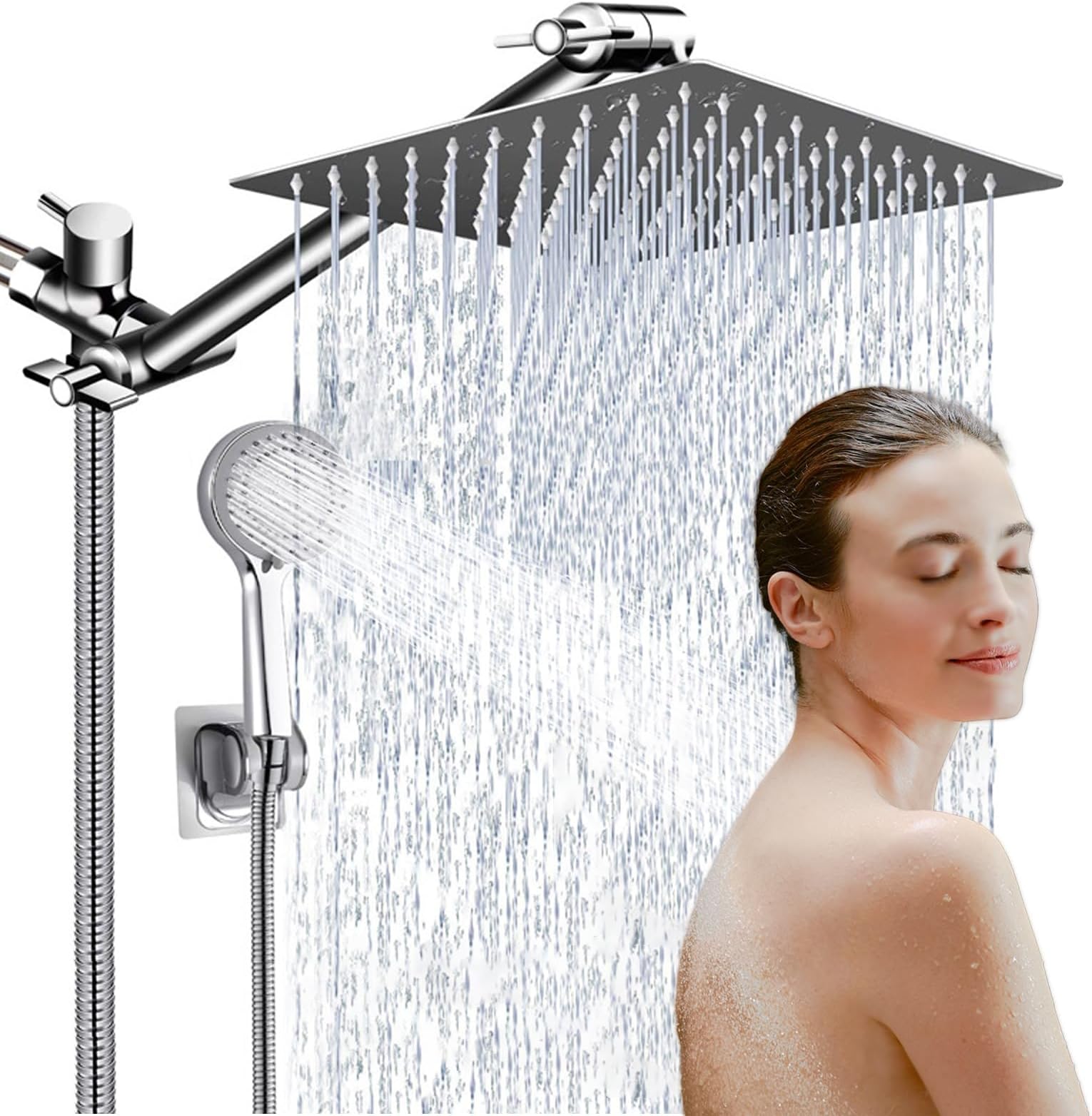 Regadera de lluvia en acero inoxidable, acabado en negro mate con ...