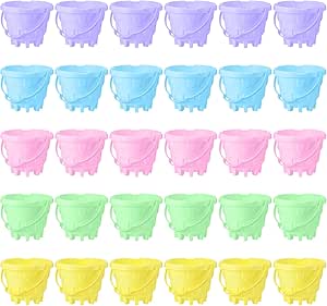 Amazon.com: Lenwen 30 Pcs Sand Castle Buckets 5.5 Inch Plastic Beach ...