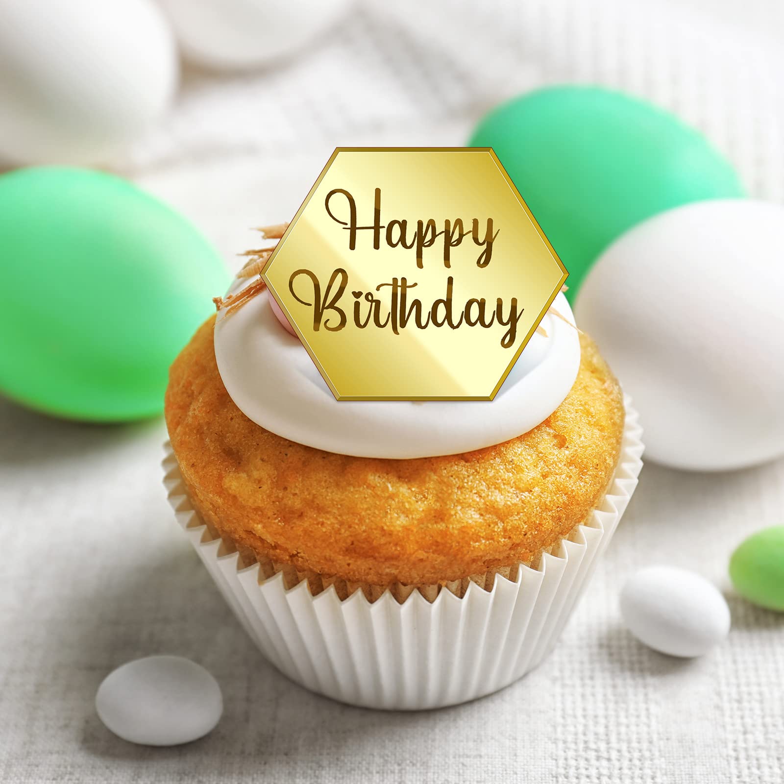 Snapklik.com : 30 Pcs Happy Birthday Acrylic Cupcake Toppers ...